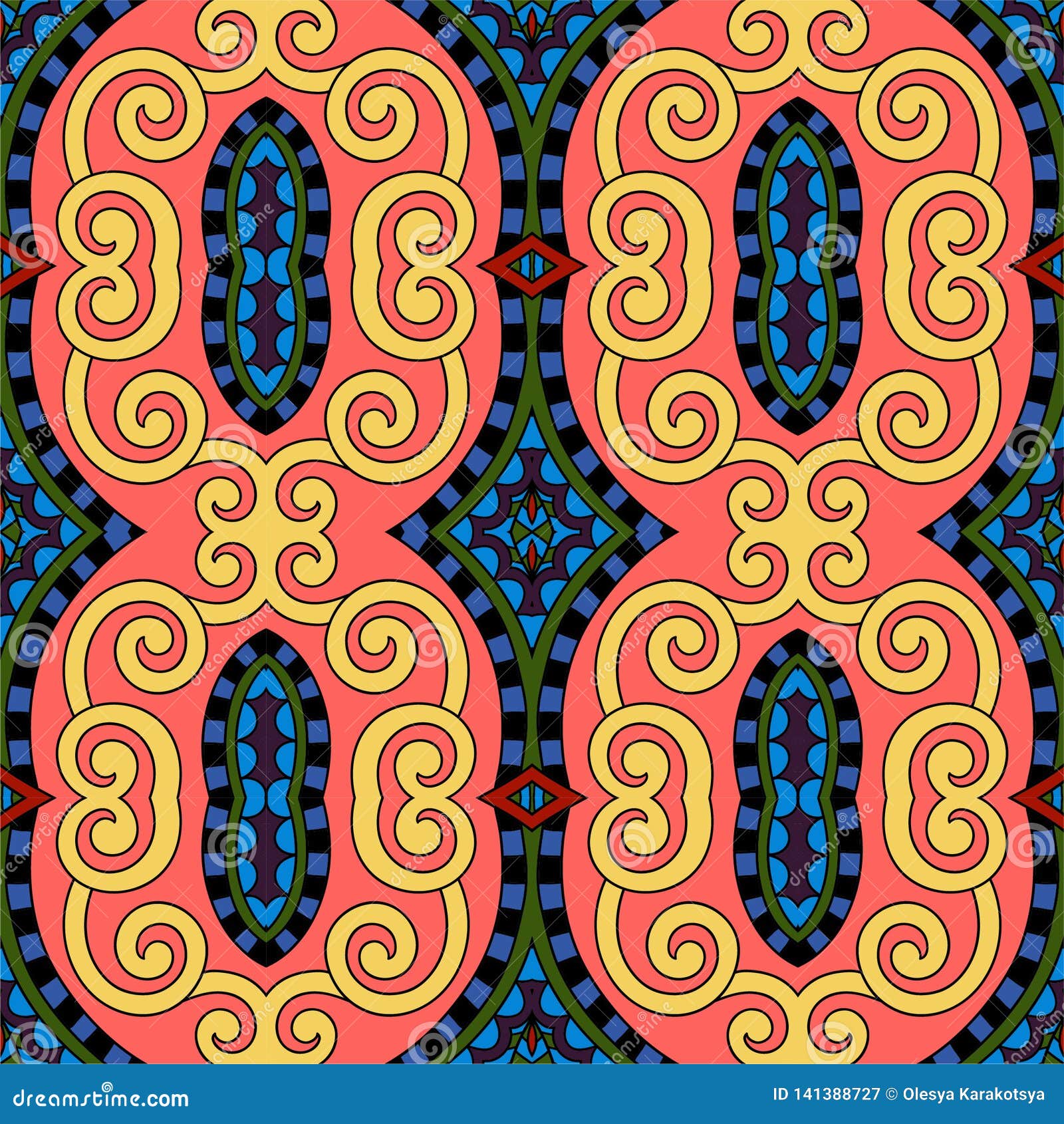 Seamless Colored Vintage Geometric Pattern, Texture For Wallpaper Stock ...