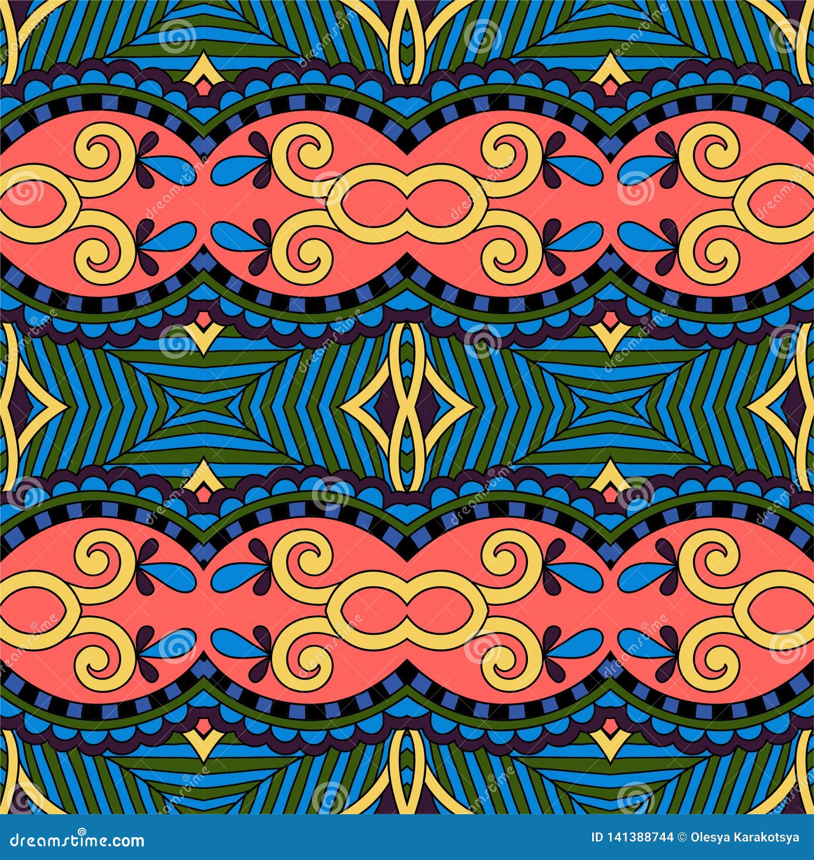 Seamless Colored Vintage Geometric Pattern, Texture for Wallpaper Stock ...