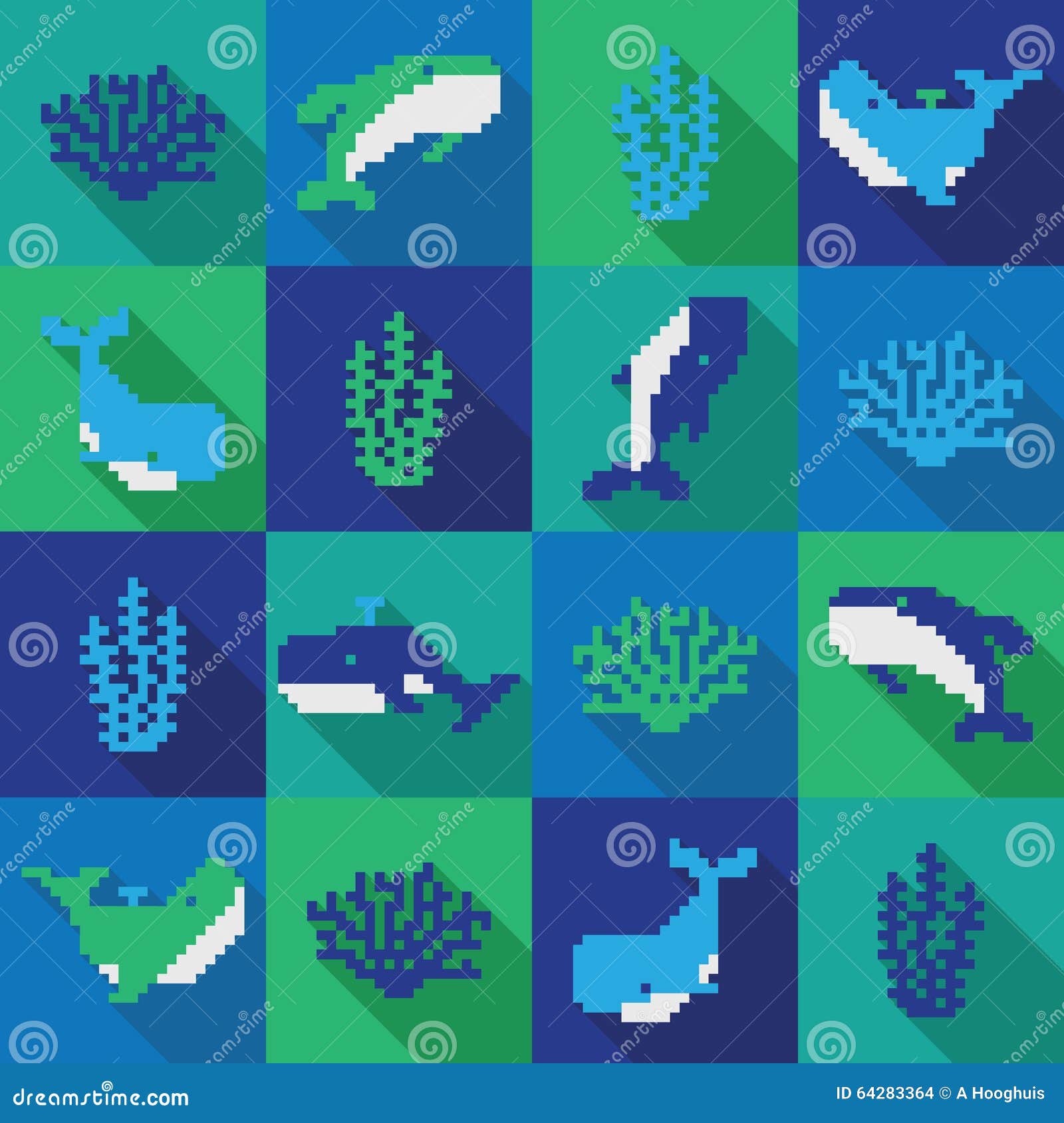 8 Bit Pixel Of Whale. Animals Pixel In Vector | CartoonDealer.com ...