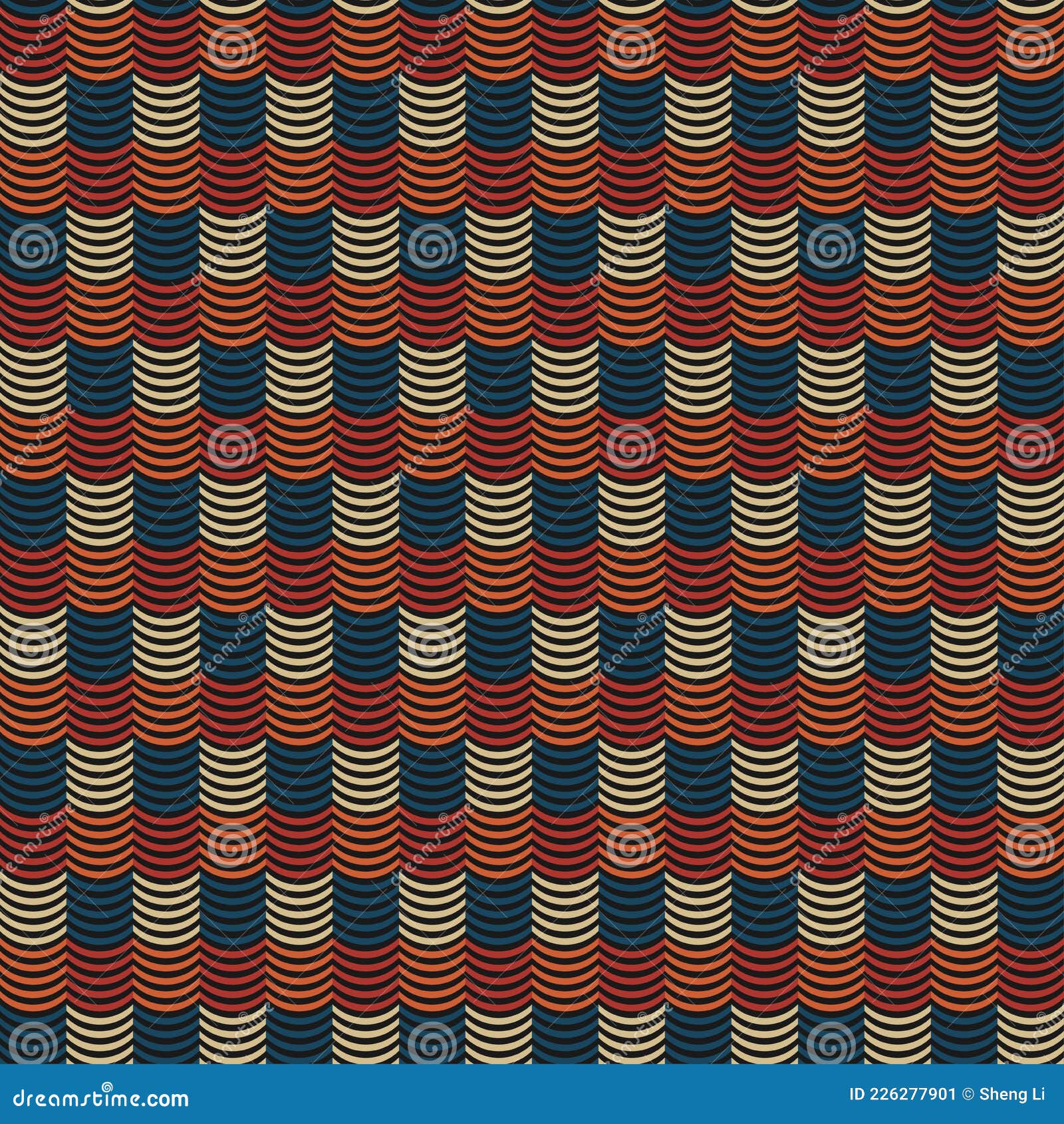 The Seamless Colorful Arched Striped Patterns Stock Vector ...