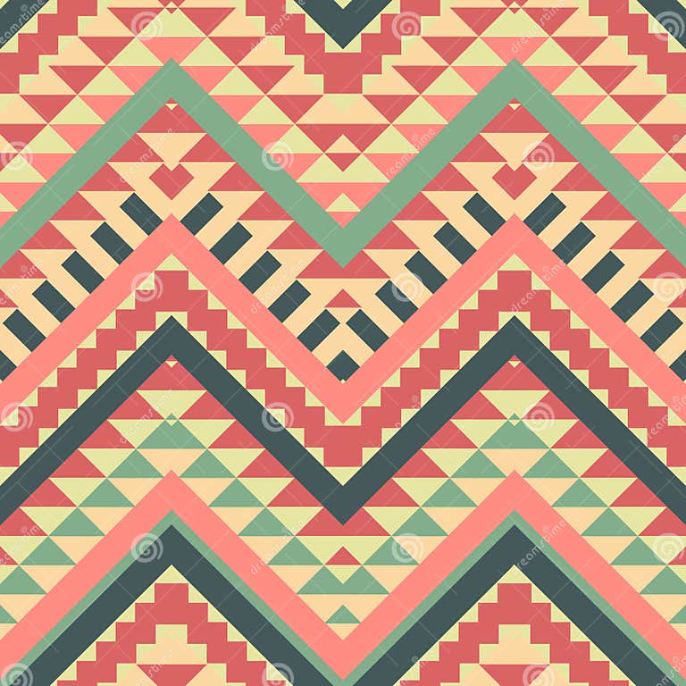 Seamless Colorful Aztec Pattern Stock Vector - Illustration of cultural ...