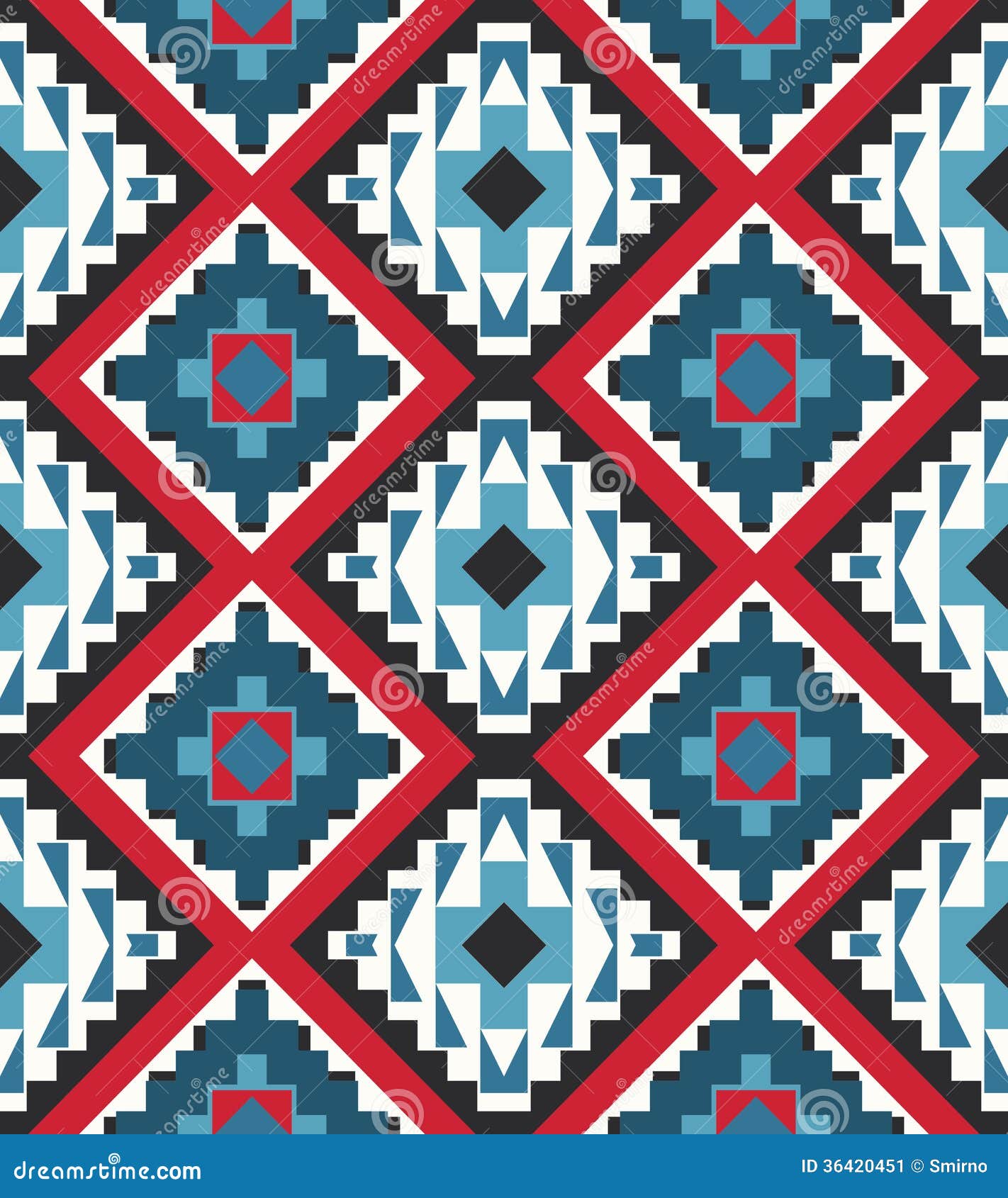 Seamless Colorful Aztec Pattern Stock Vector - Illustration of drawn ...