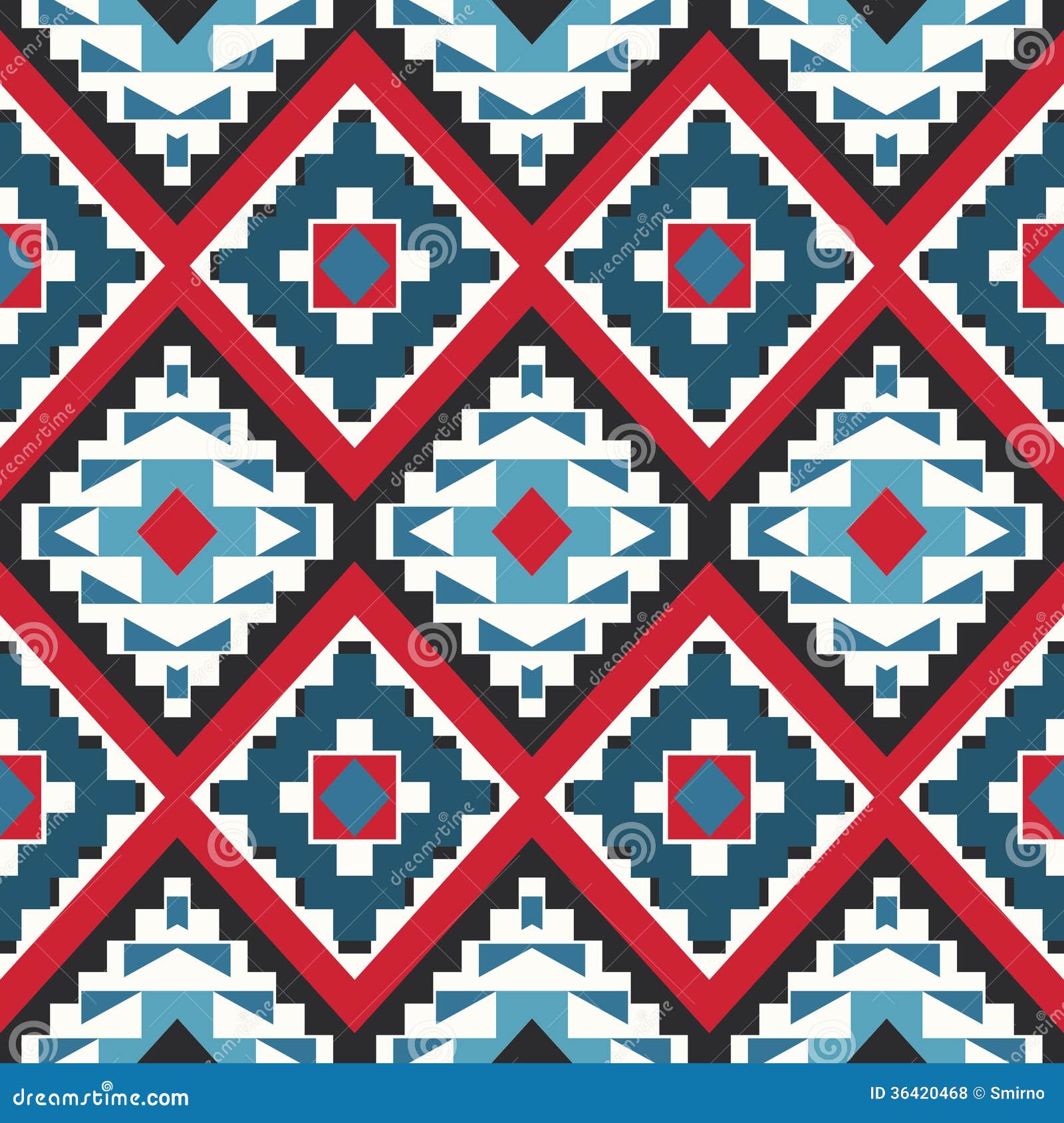 Seamless Colorful Aztec Pattern Stock Vector - Illustration of ...