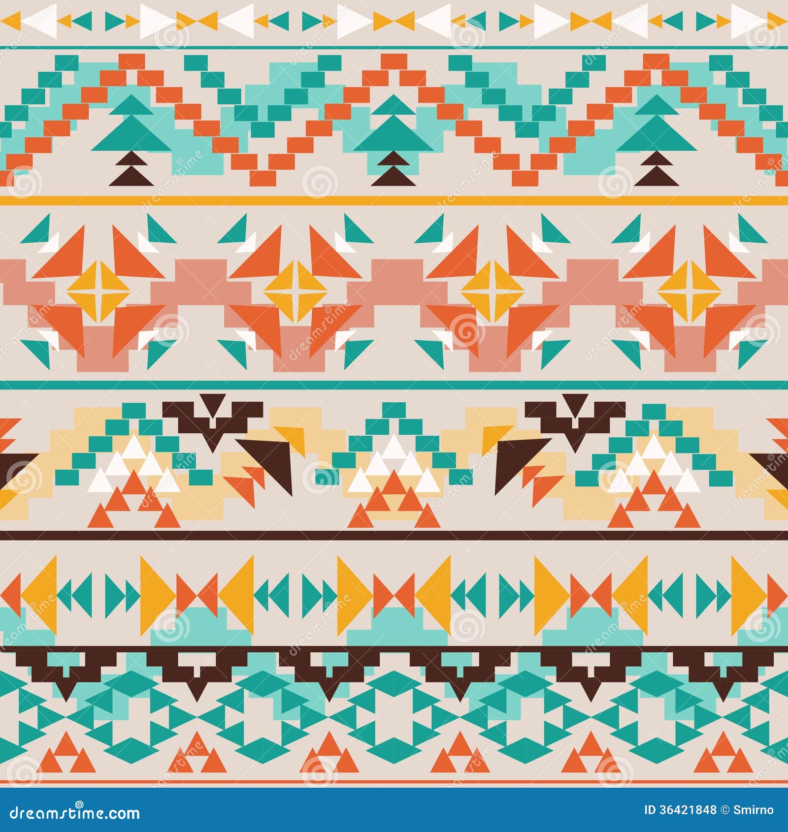 Seamless Colorful Aztec Pattern Stock Vector - Illustration of mexican ...