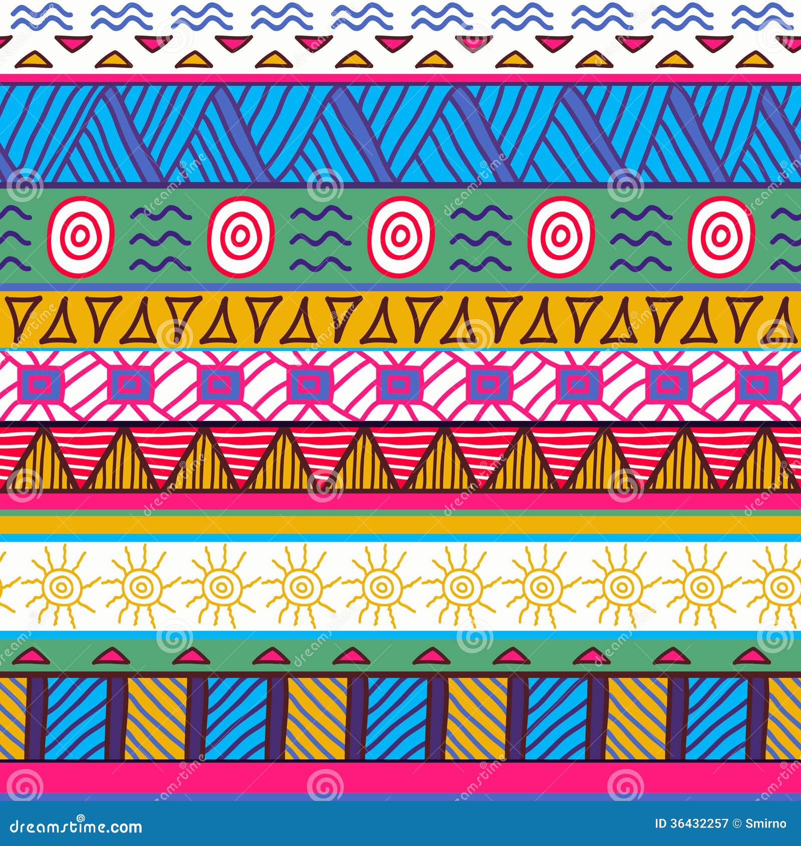 Seamless Colorful Aztec Pattern Stock Vector - Illustration of cultural ...