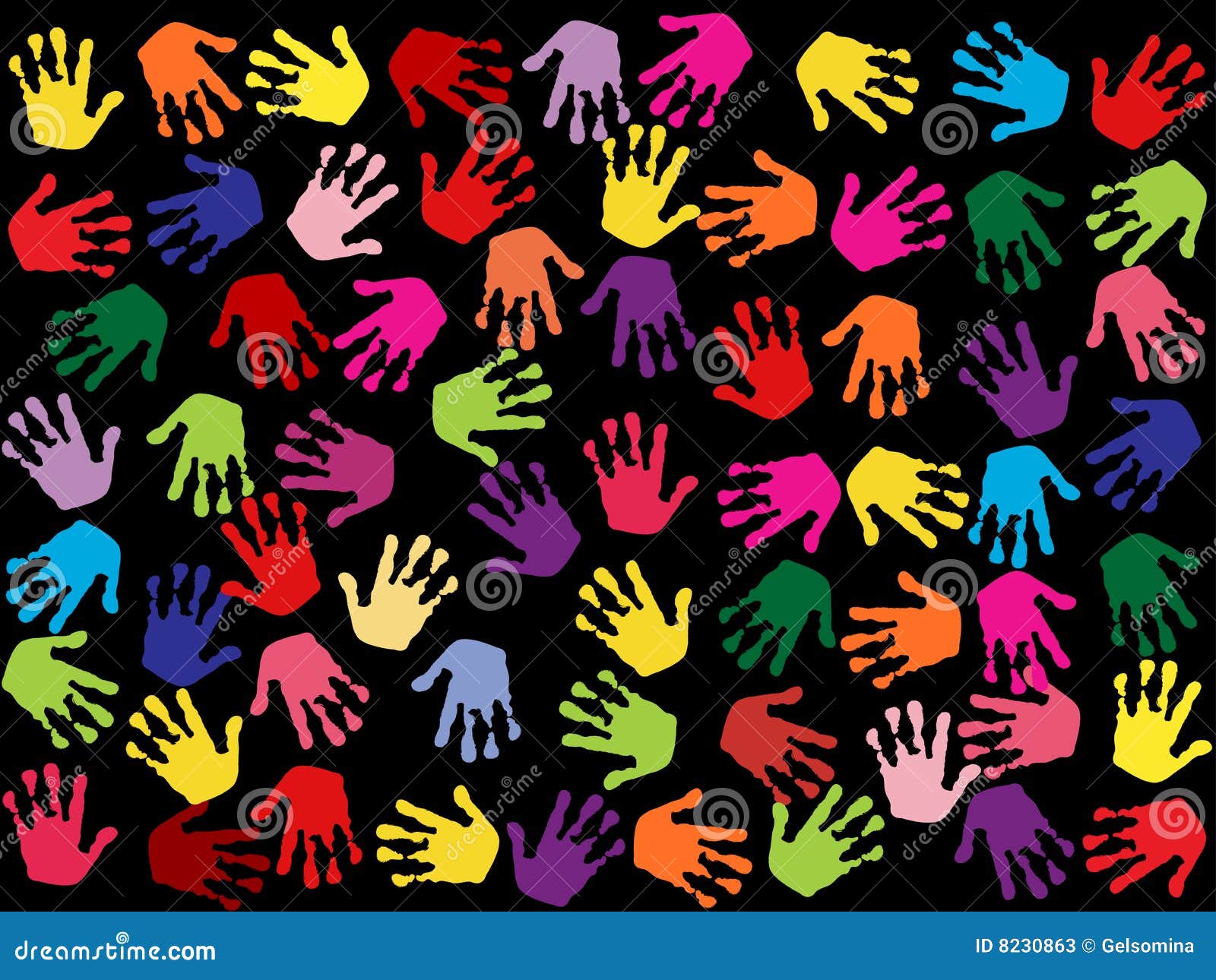Seamless Colorful Background with Hand Stamps Stock Vector ...