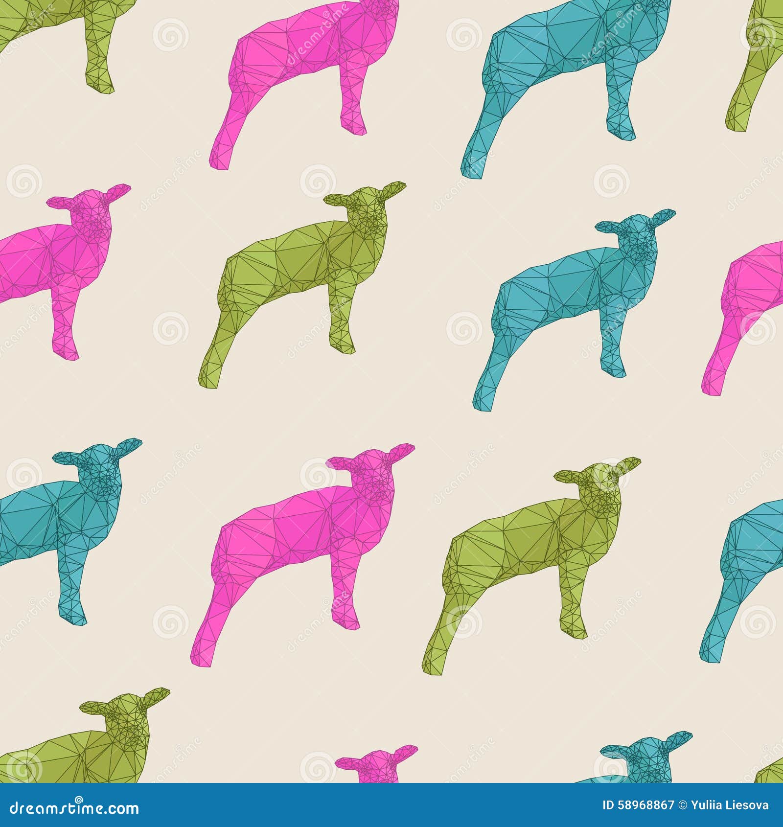 Seamless Colorful Background Made of Abstract Sheep Stock Vector ...