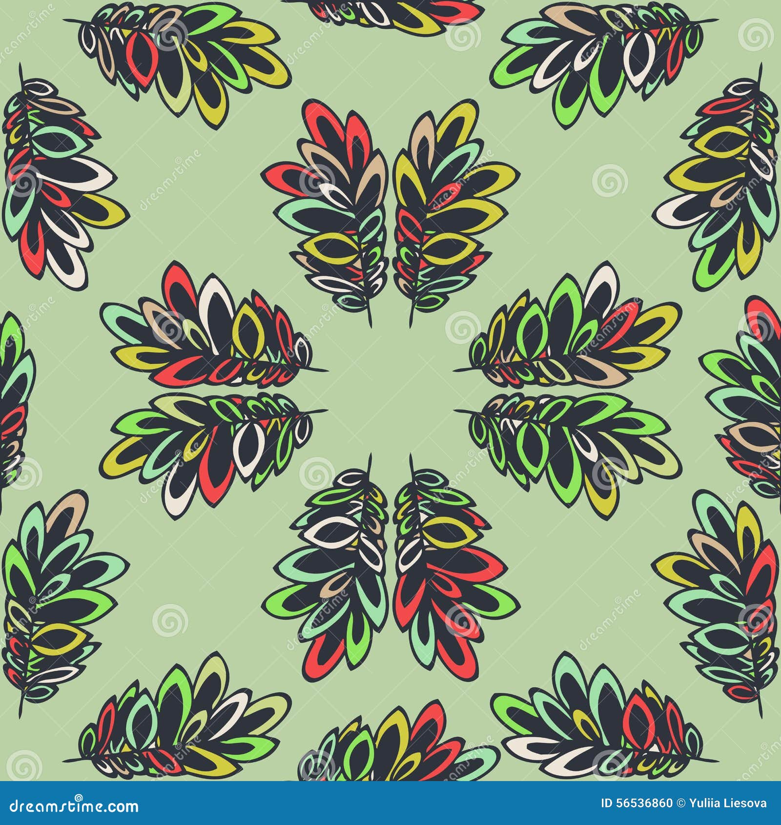 Seamless Colorful Background Made of Exotic Pattern Stock Vector ...