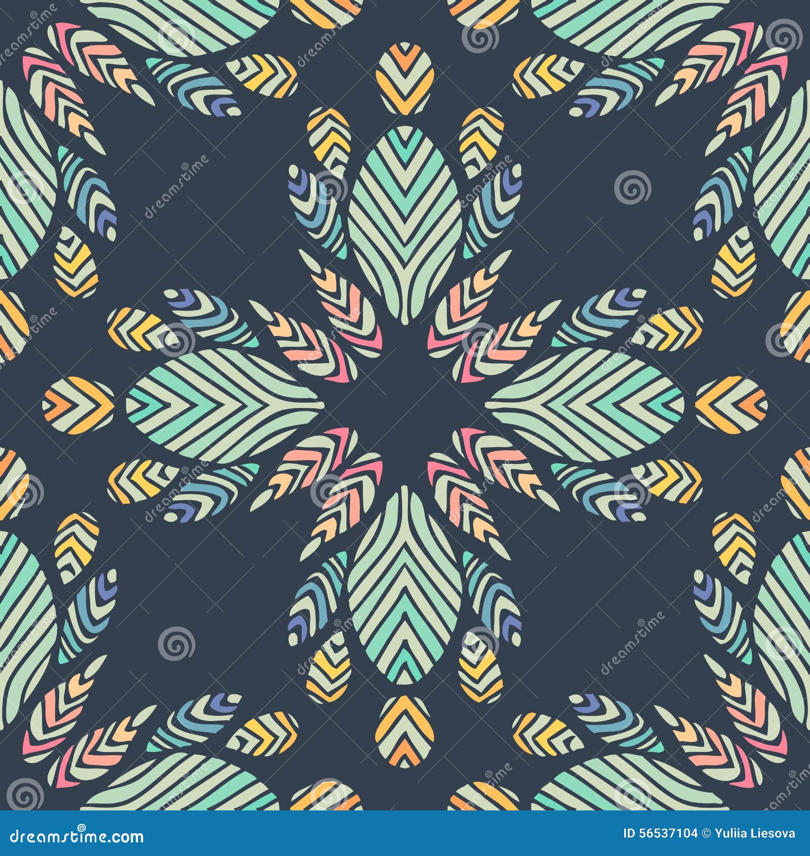Seamless Colorful Background Made of Exotic Pattern Stock Vector ...