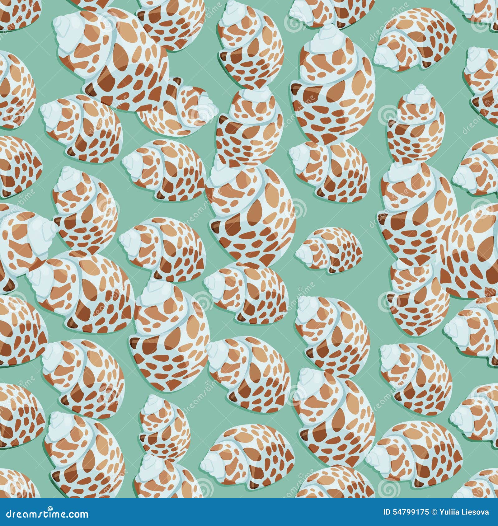 Seamless Colorful Background Made of Shell in Flat Design Stock Vector ...