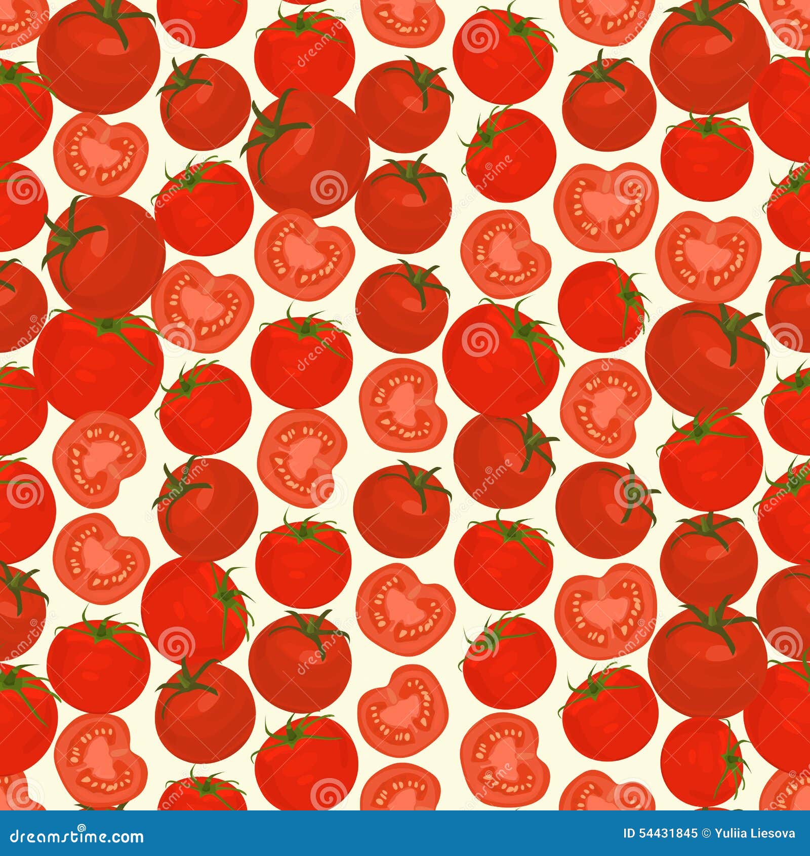 Seamless Colorful Background Made of Slices and Whole Tomato in Stock ...