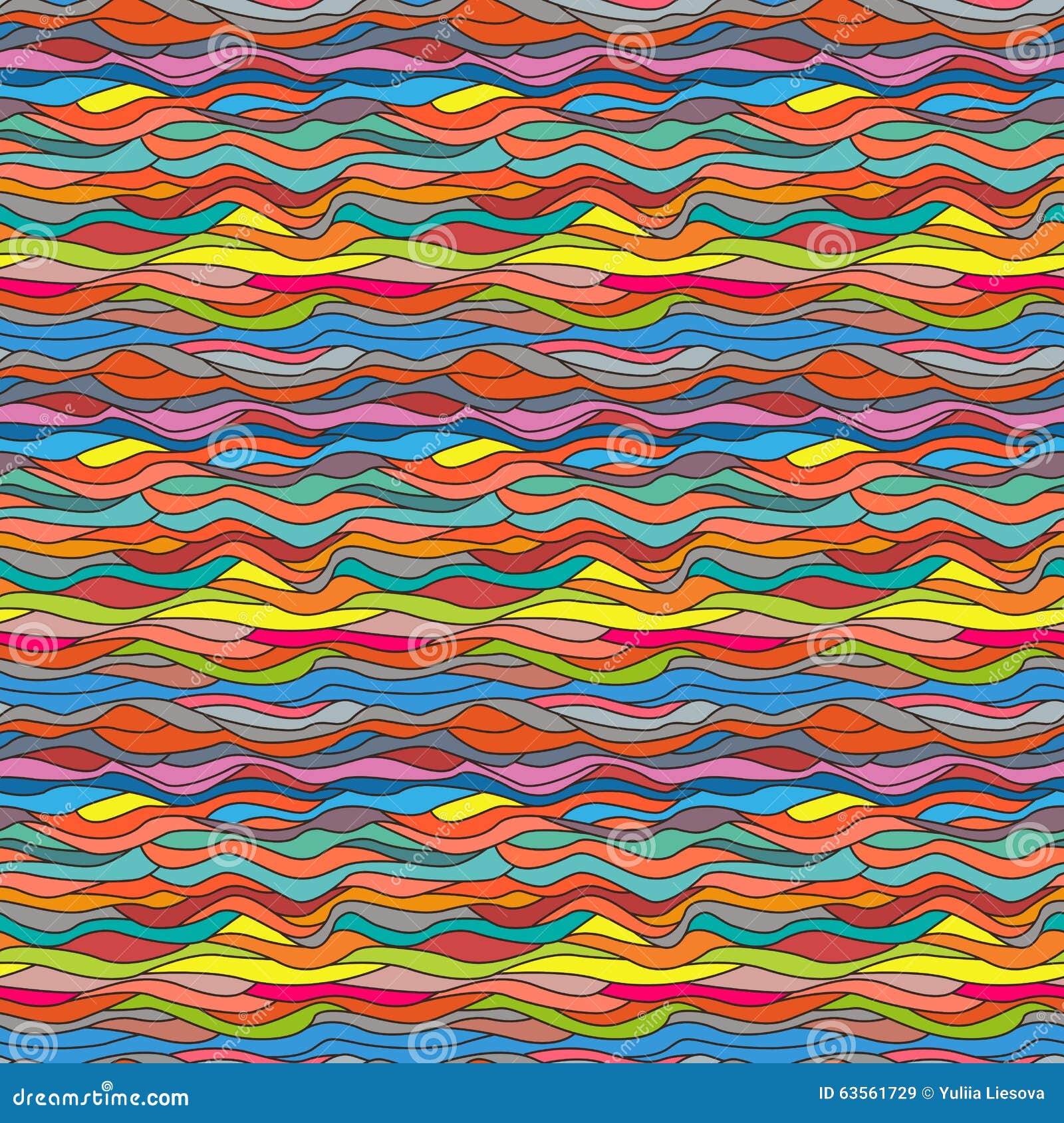Seamless Colorful Background with Wavy Pattern Stock Vector ...