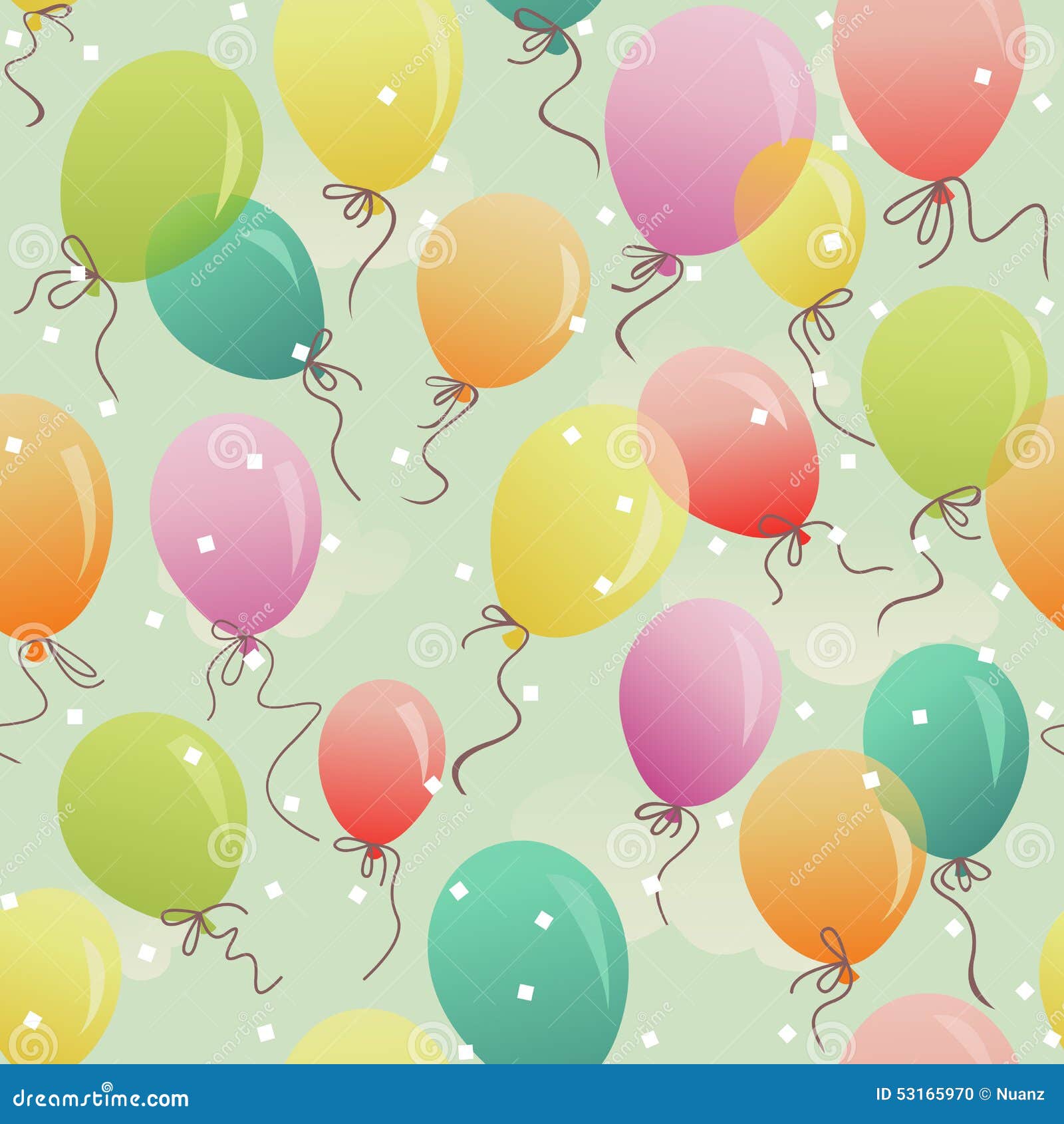 Seamless Colorful Balloons Floating Stock Vector - Illustration of ...