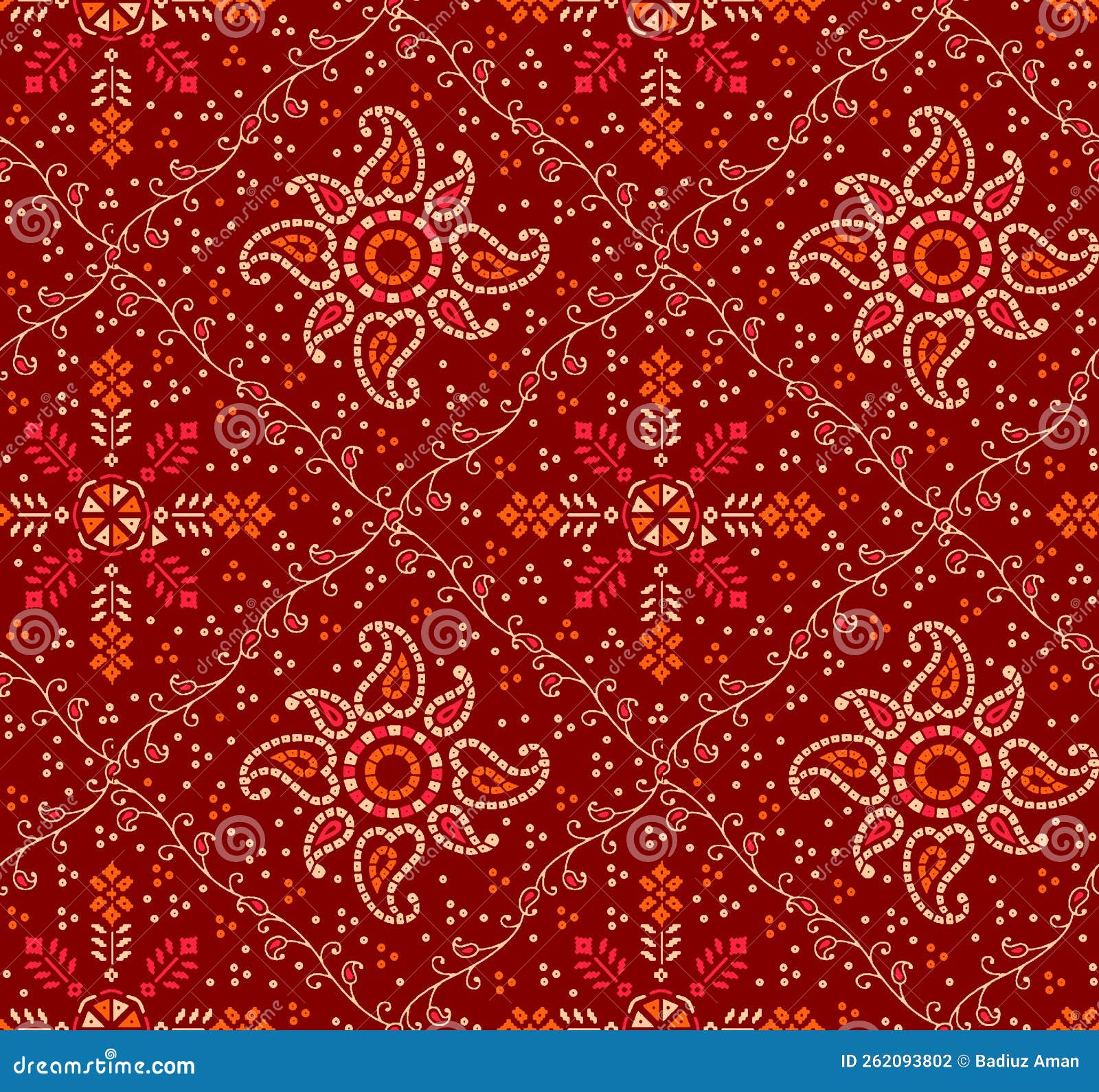 Chunri Traditional Seamless Bandhani Design Stock Illustration ...