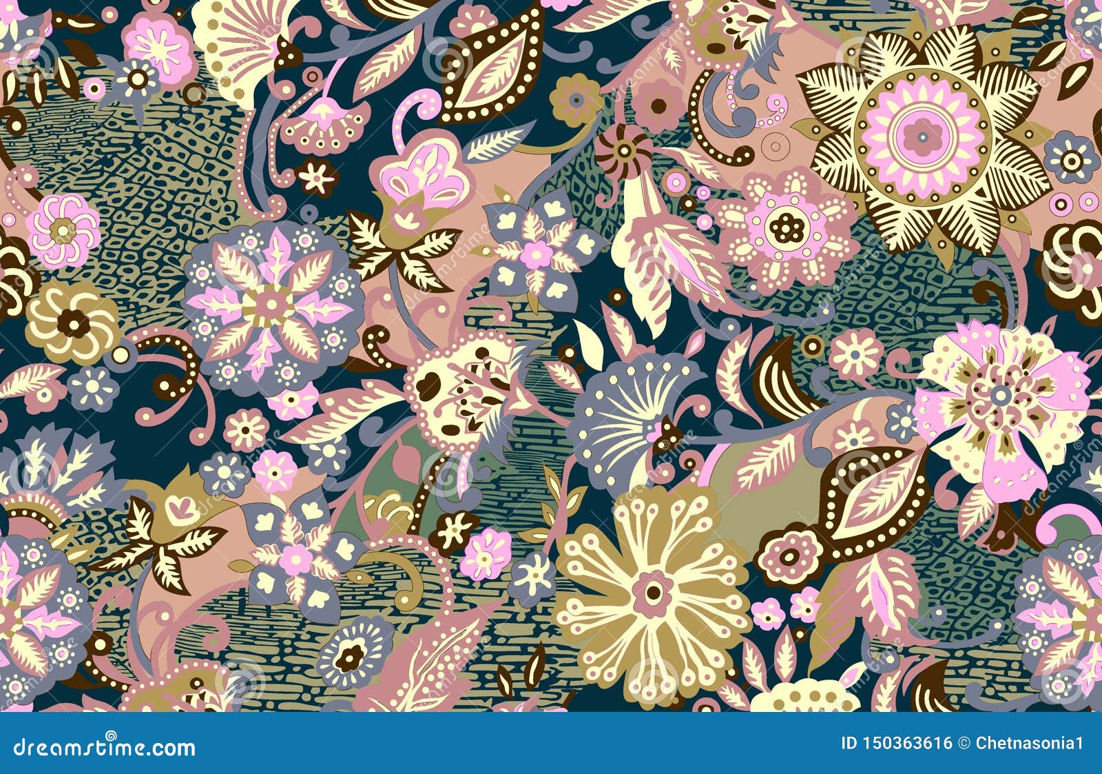 Seamless Colorful Beautiful Abstract Flower Background Stock ...