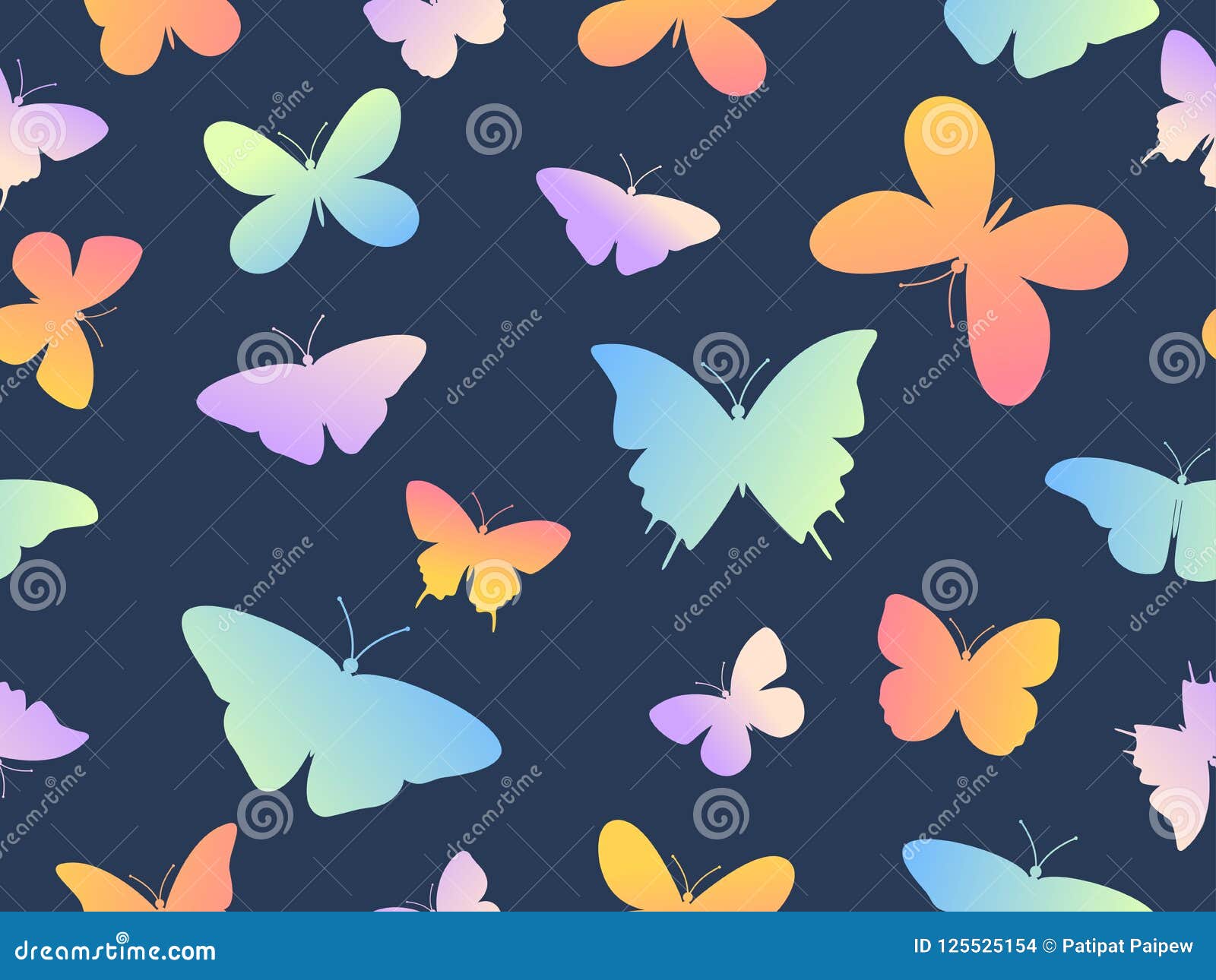 Seamless Colorful Butterfly Pattern Background Stock Illustration ...