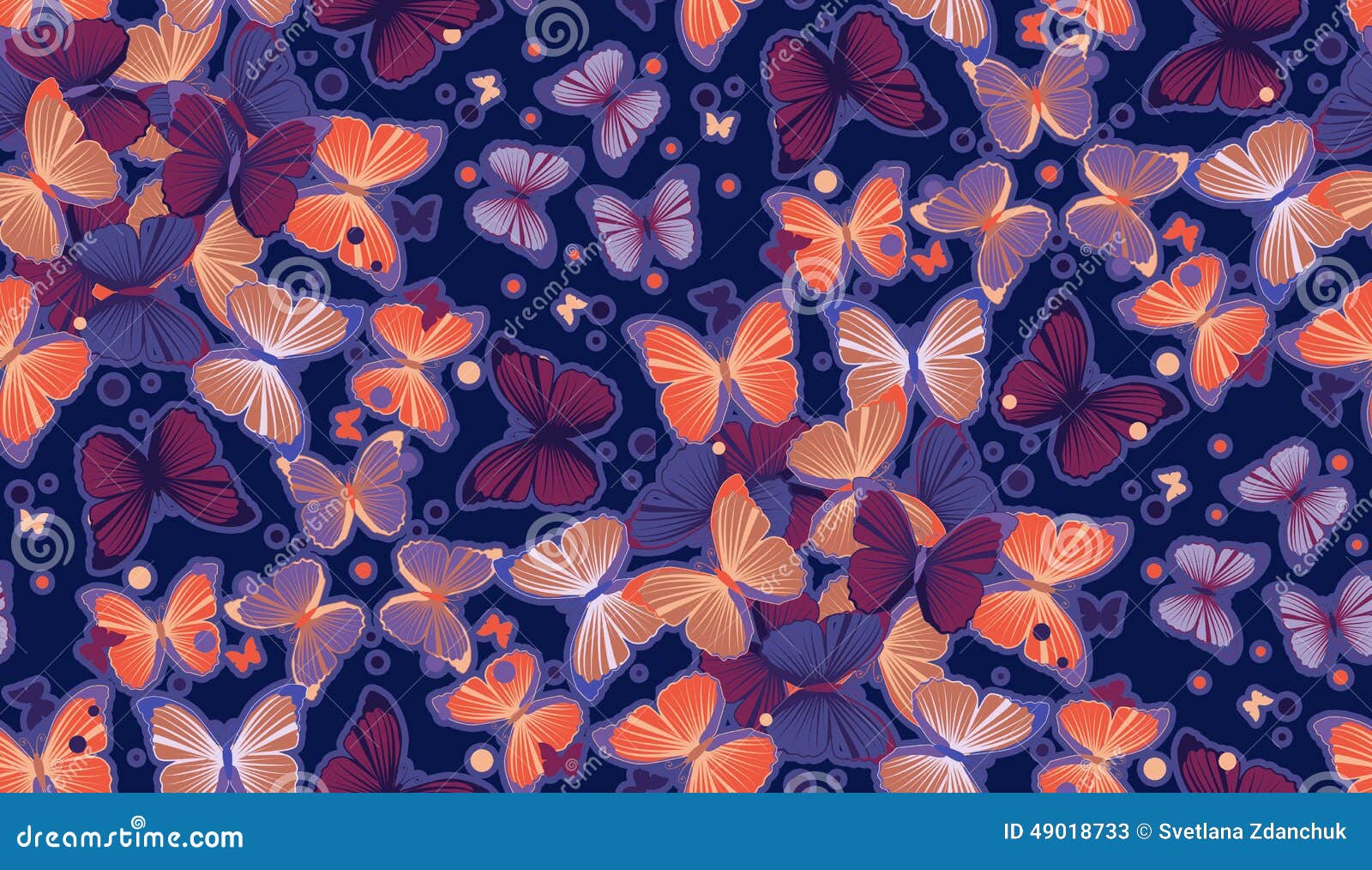 Seamless Colorful Butterfly Pattern Illustration Stock Illustration ...