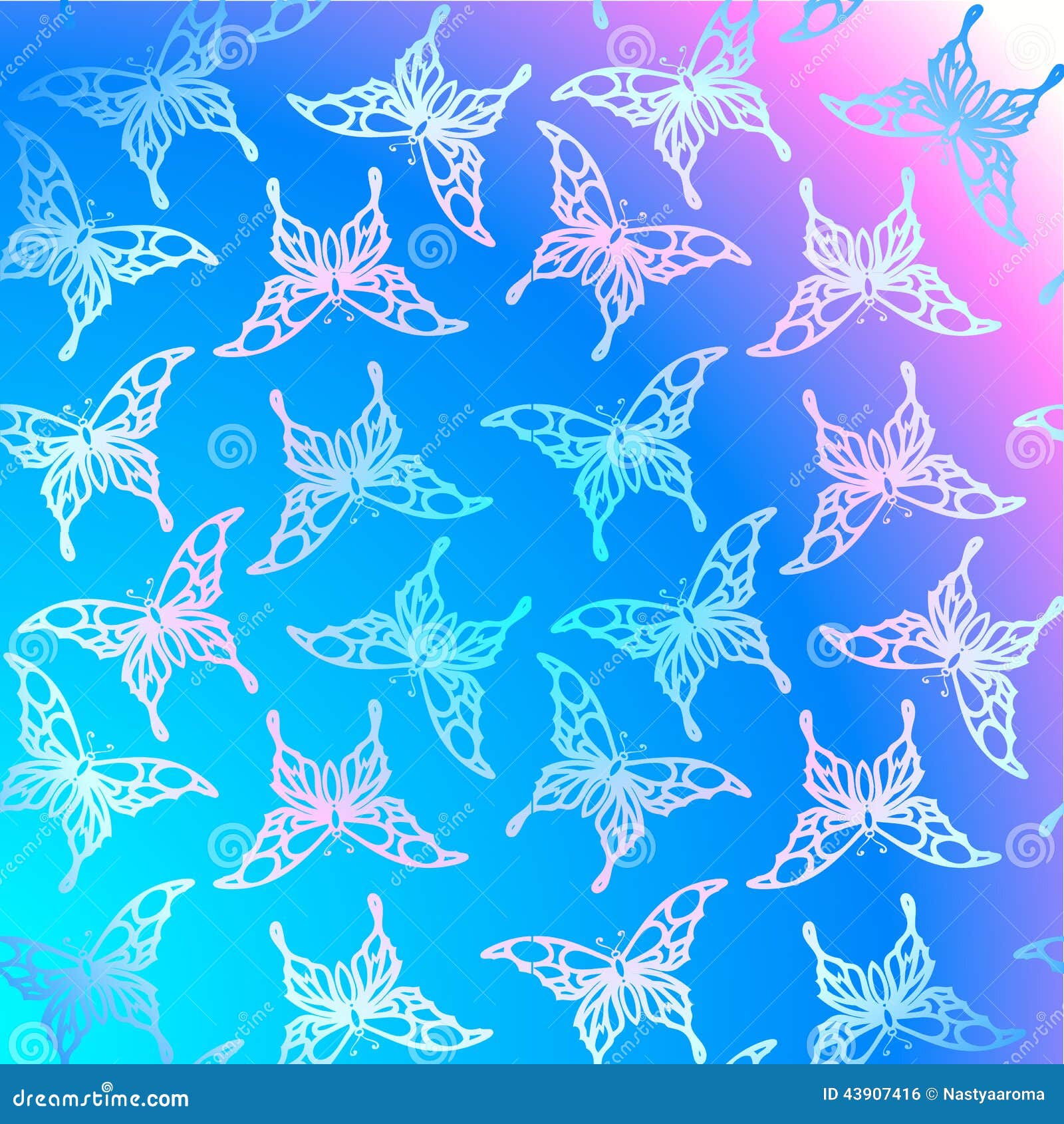 Seamless Colorful Butterfly Pattern. Stock Vector - Illustration of ...