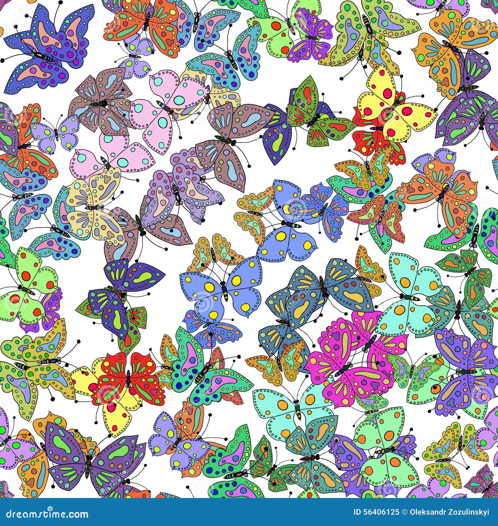 Seamless Colorful Butterfly Pattern. Vector Stock Vector - Illustration ... Seamless Colorful Butterfly Pattern. Vector Stock Vector - Illustration ...