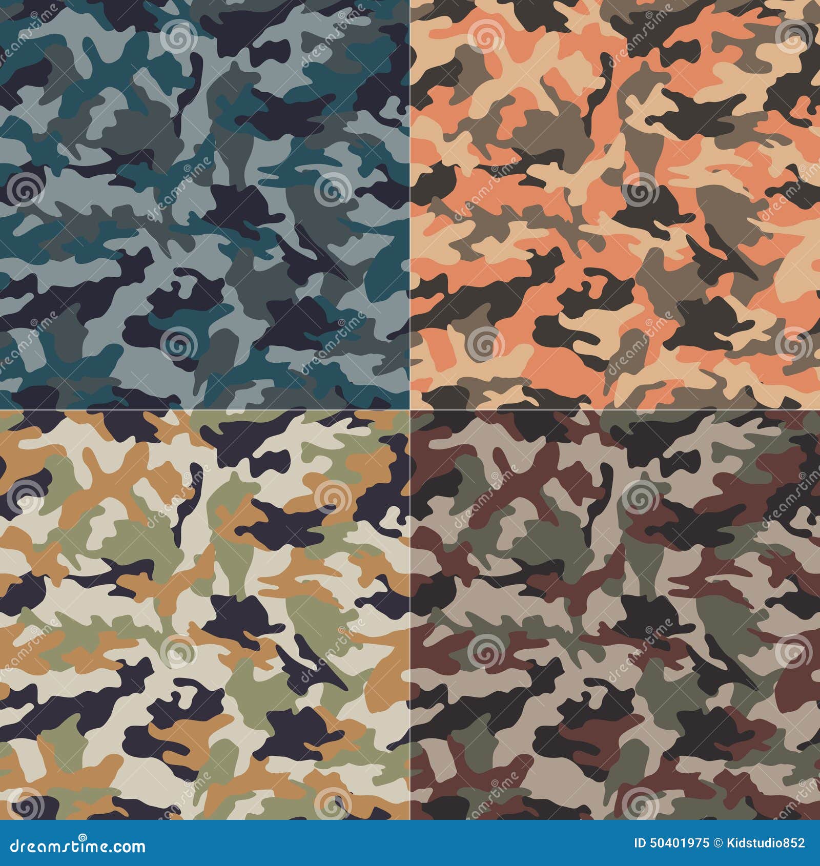 Seamless Colorful Camouflage Pattern Stock Vector - Illustration of ...