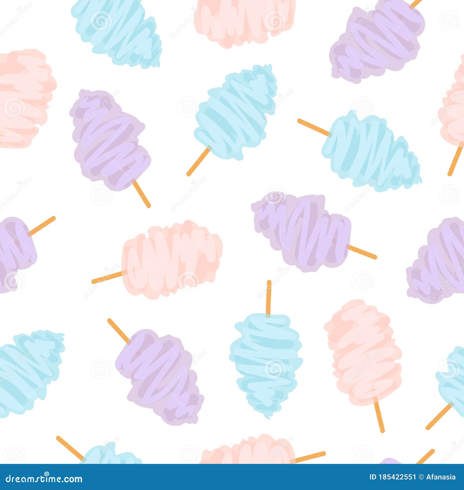 Seamless Colorful Candy Floss Pattern. Stock Vector - Illustration of ...