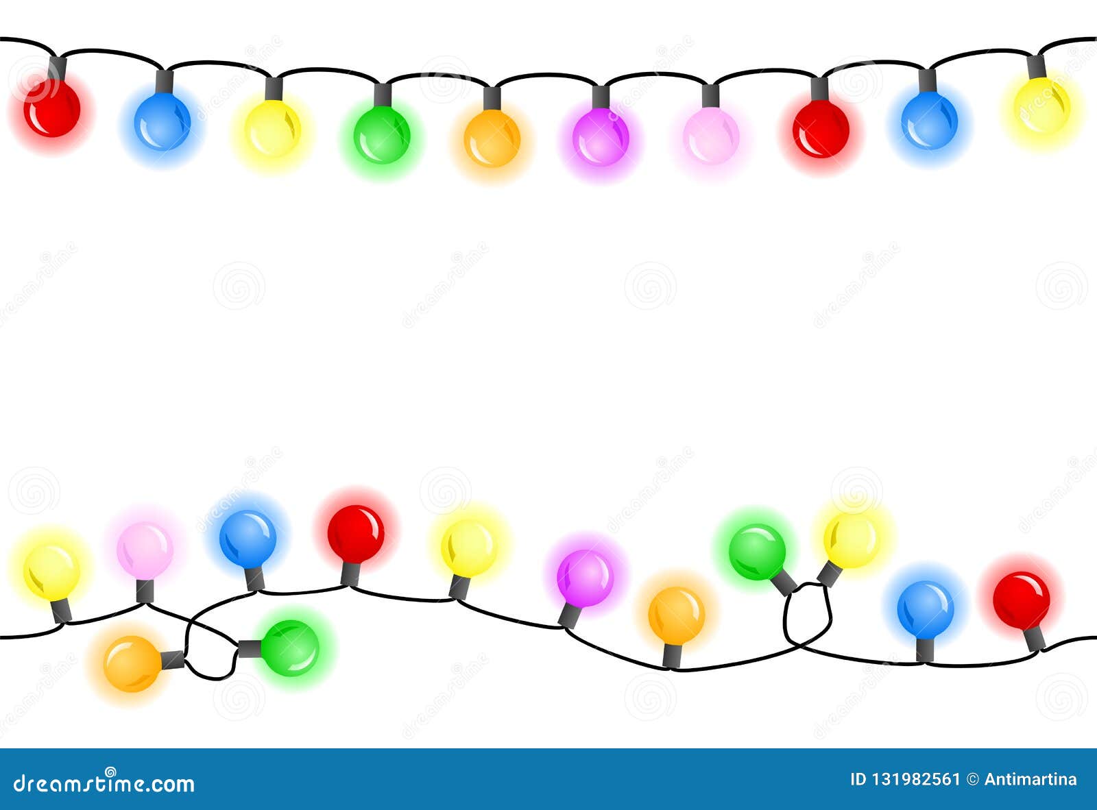 Seamless Colorful Chains of Lights Stock Vector - Illustration of shine ...