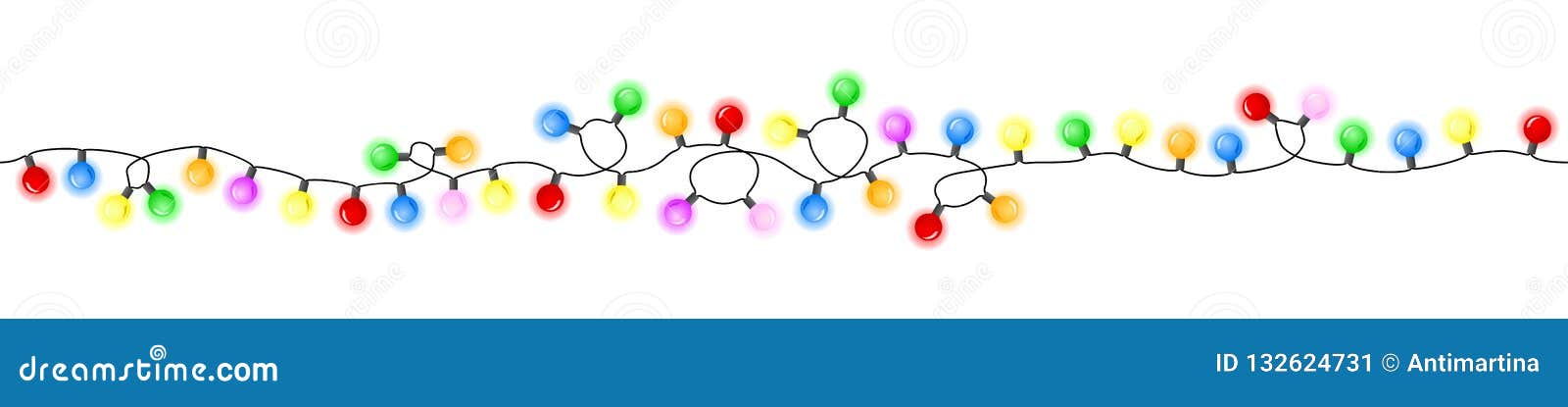 Seamless Colorful Chains of Lights Stock Vector - Illustration of ...