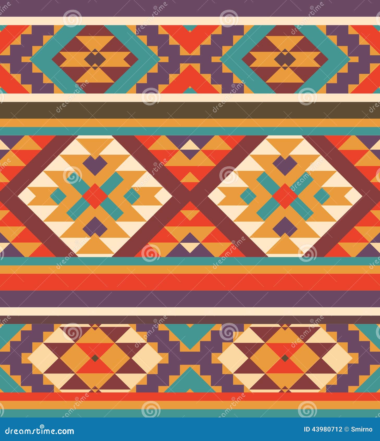 Seamless Colorful Ethnic Pattern Stock Vector - Illustration of culture ...