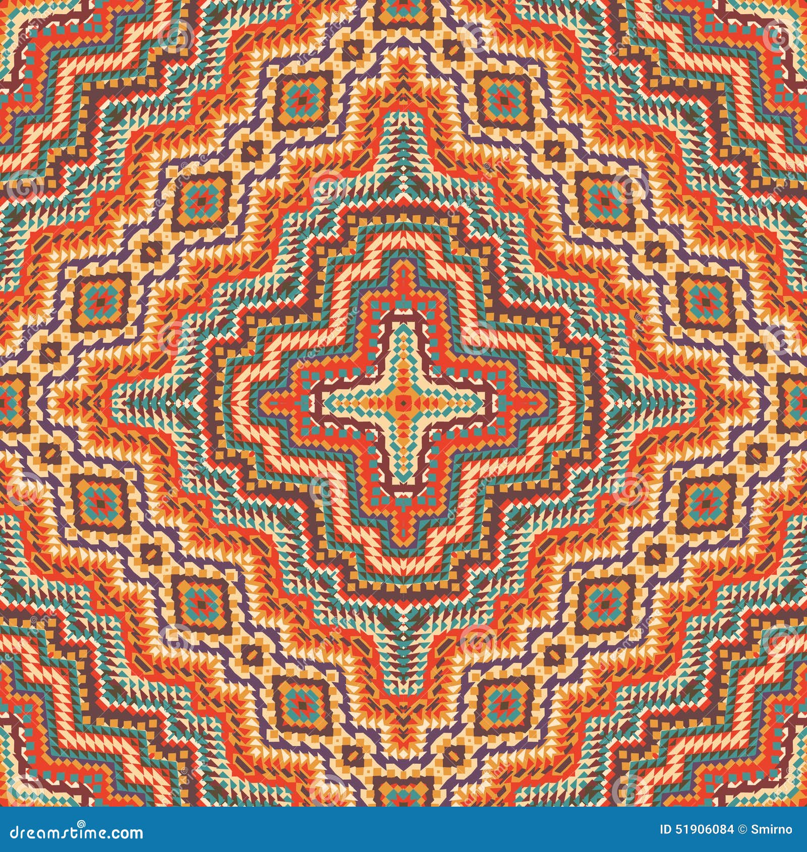 Seamless Colorful Ethnic Pattern Stock Vector - Illustration of ethnic ...