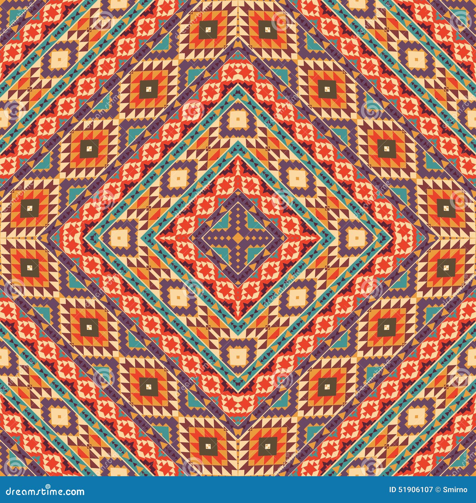 Seamless Colorful Ethnic Pattern Stock Vector - Illustration of ethnic ...