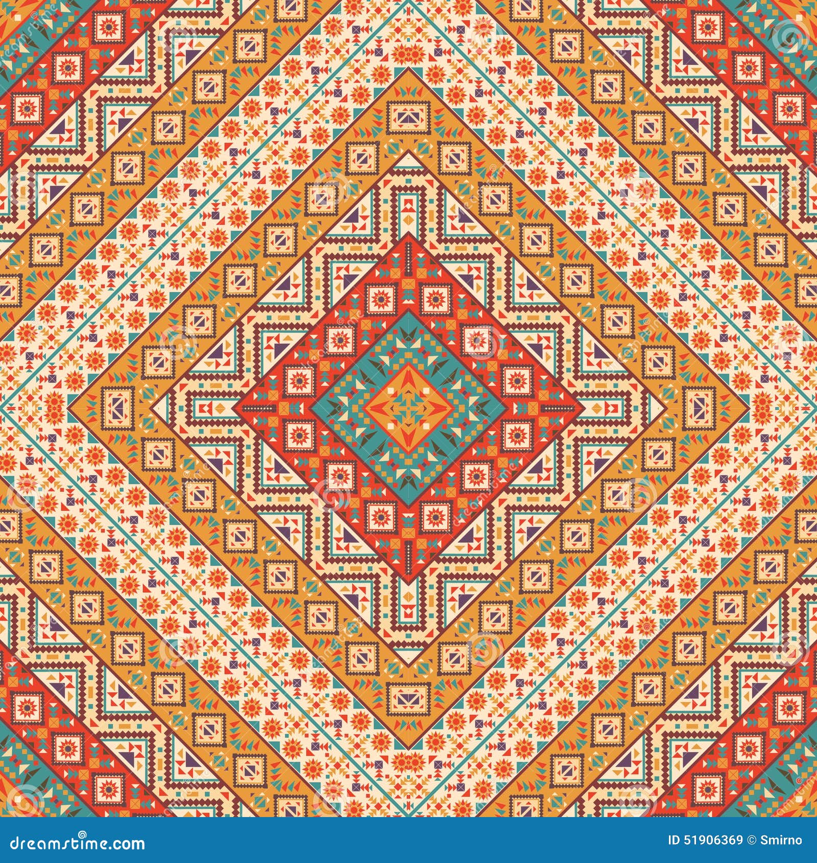 Seamless Colorful Ethnic Pattern Stock Vector - Illustration of motifs ...