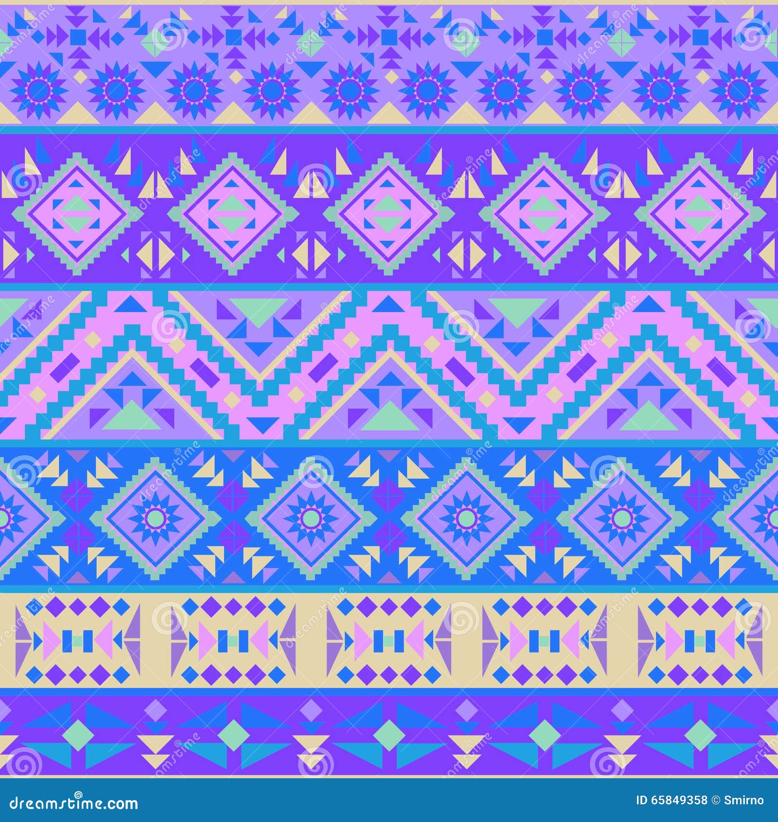 Seamless Colorful Ethnic Pattern Stock Vector - Illustration of ...