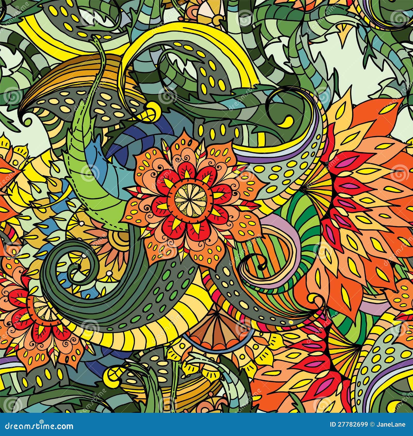 Seamless Colorful Floral Background Stock Vector - Illustration of ...