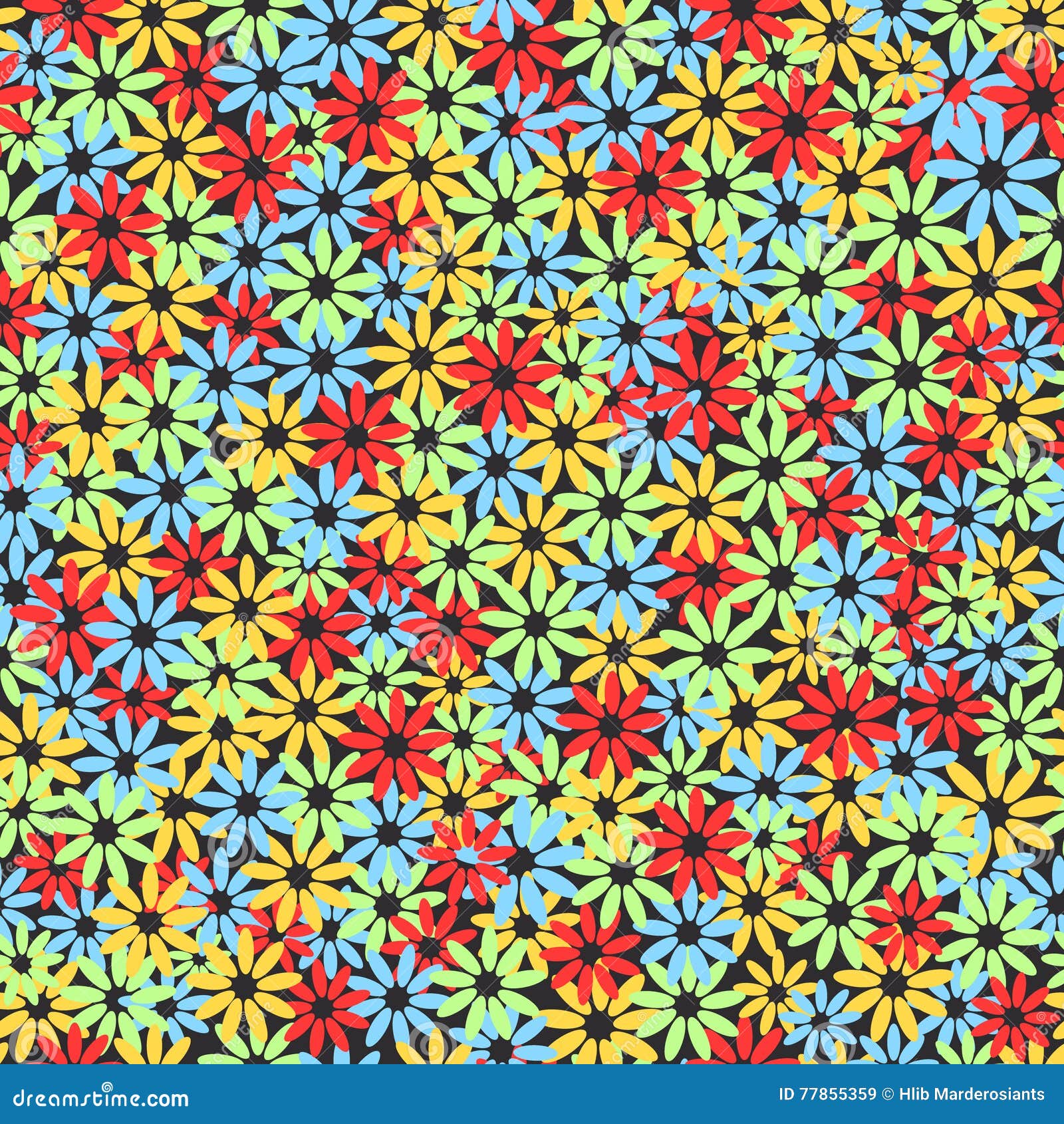 Seamless Colorful Floral Pattern Texture. Vector Stock Illustration ...