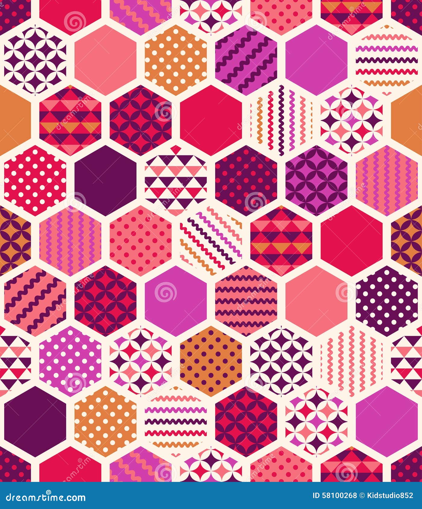 Seamless Colorful Geometric Honeycomb Pattern Stock Vector ...