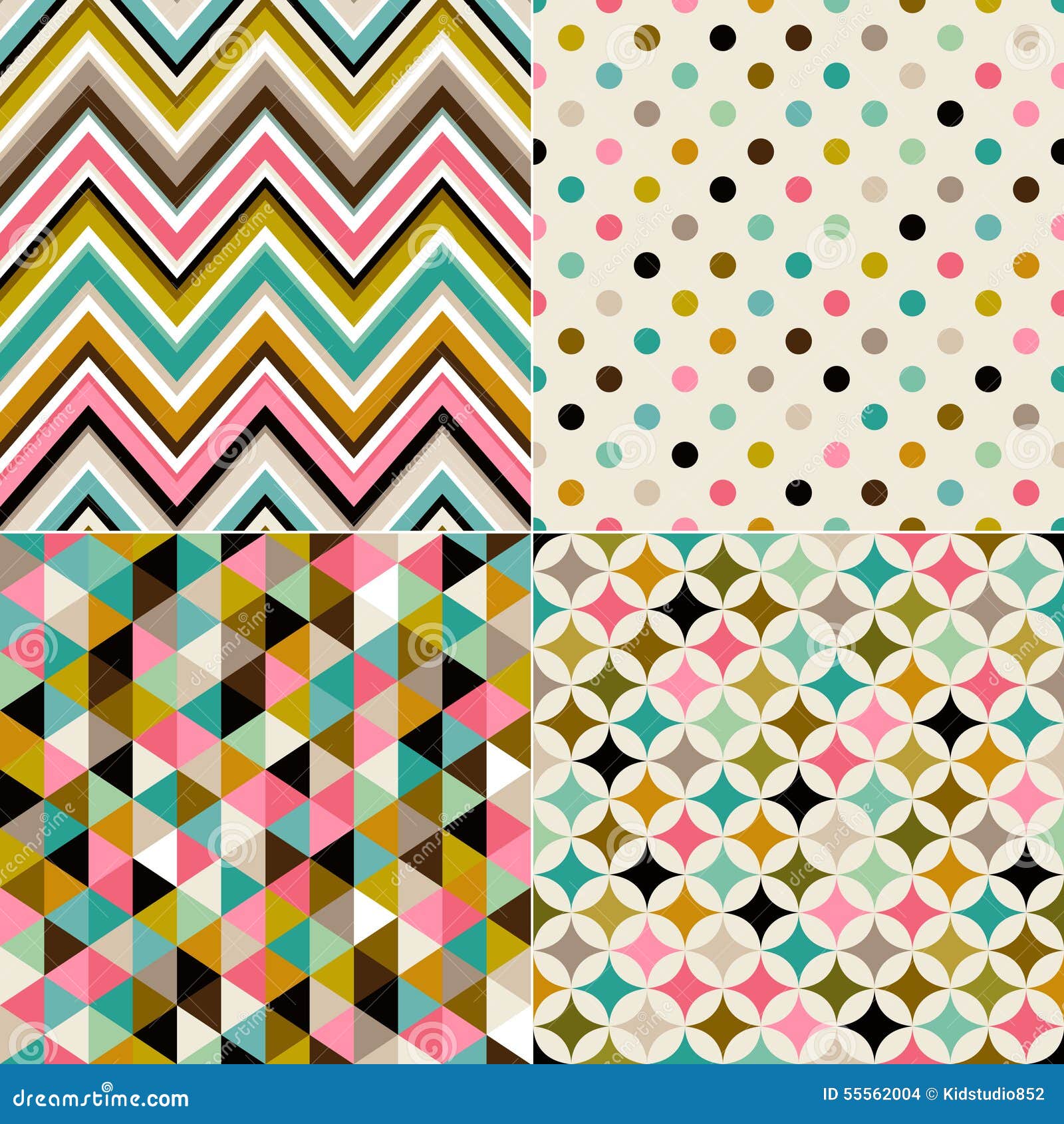 Seamless Colorful Geometric Pattern Stock Vector - Illustration of ...