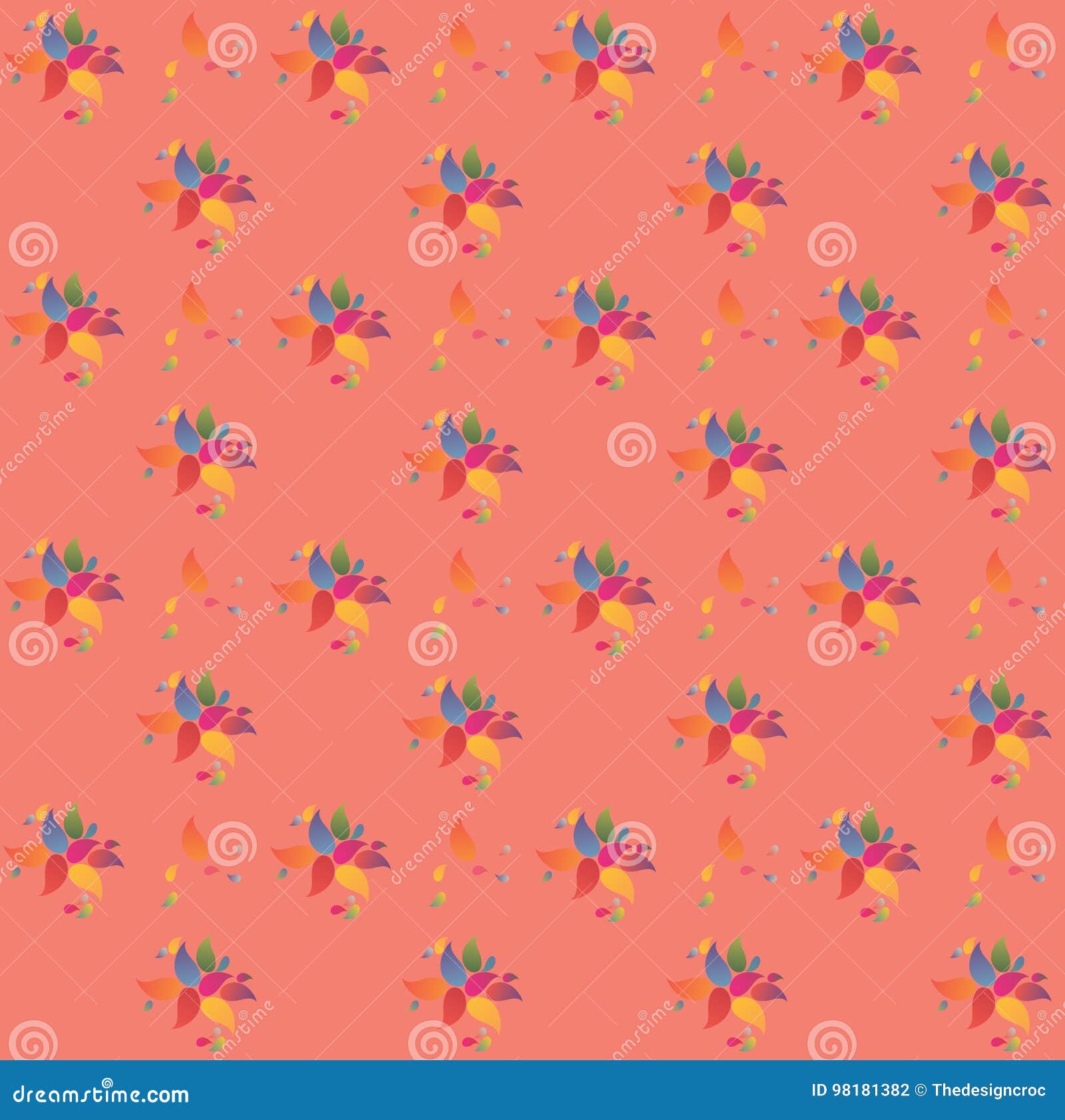 Seamless Colorful Gradient Leaves Pattern Stock Vector - Illustration ...