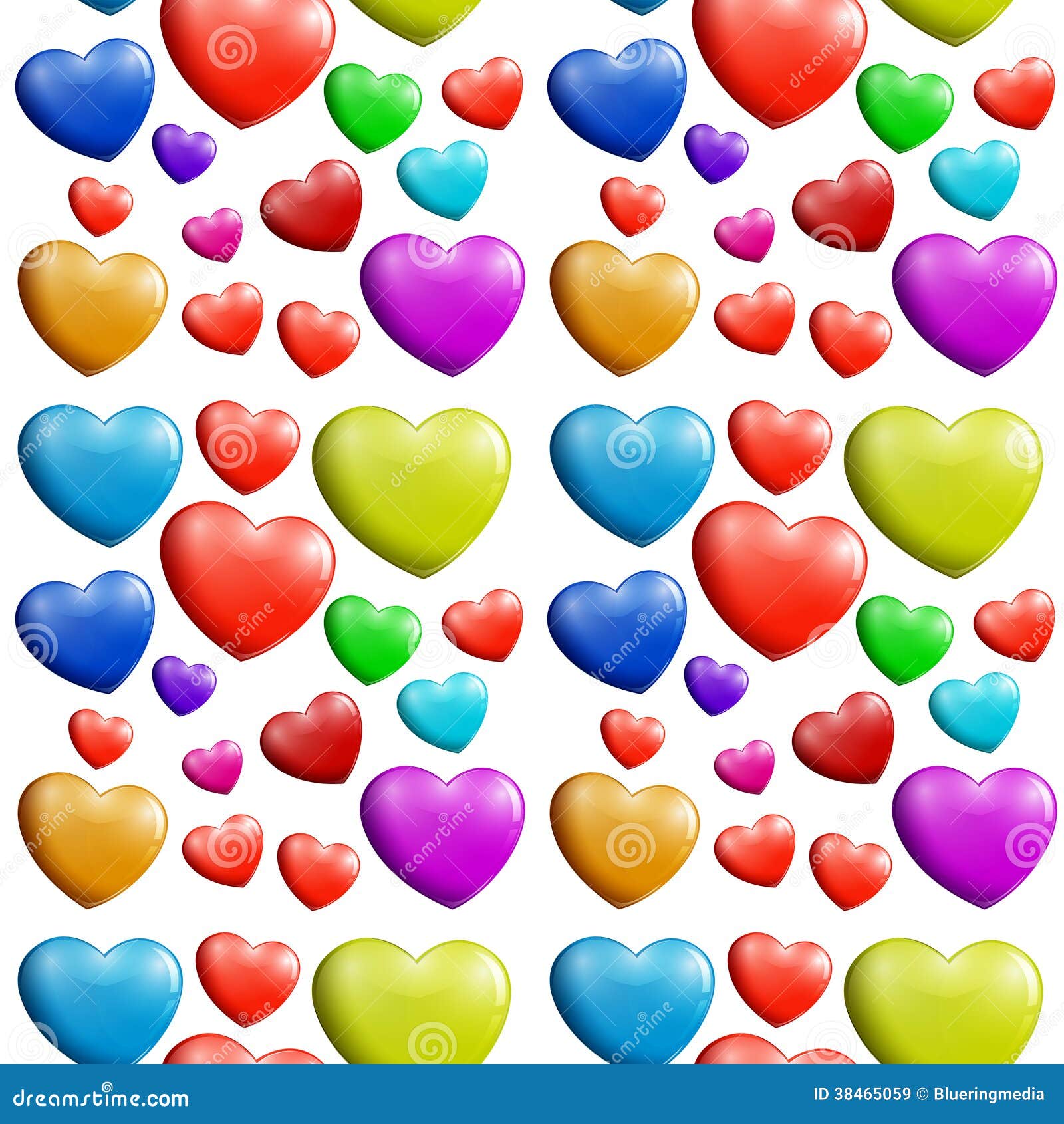 A Seamless Colorful Heart Pattern Stock Vector - Illustration of pink ...