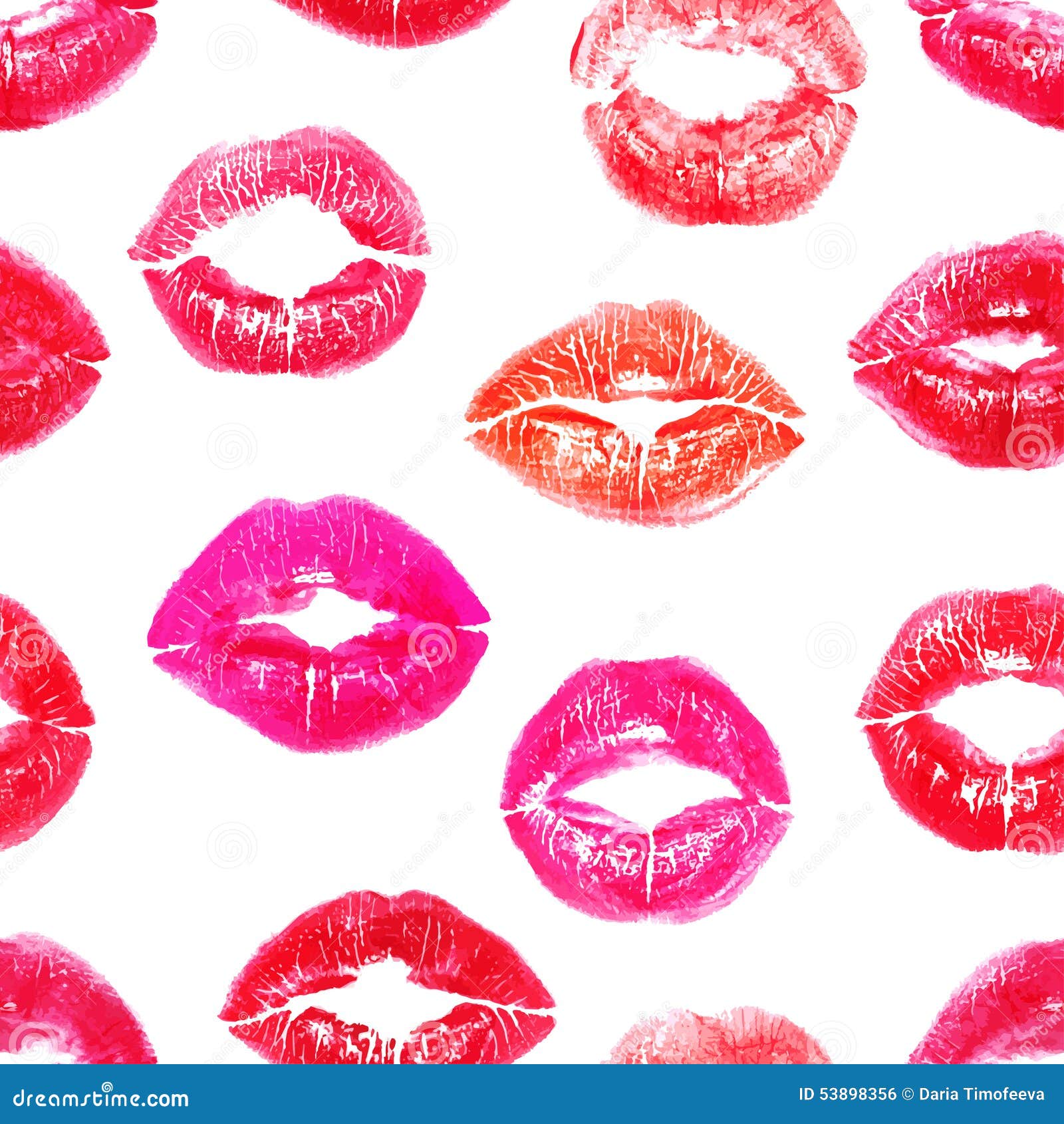 Seamless Colorful Lips Prints Stock Vector - Illustration of female ...