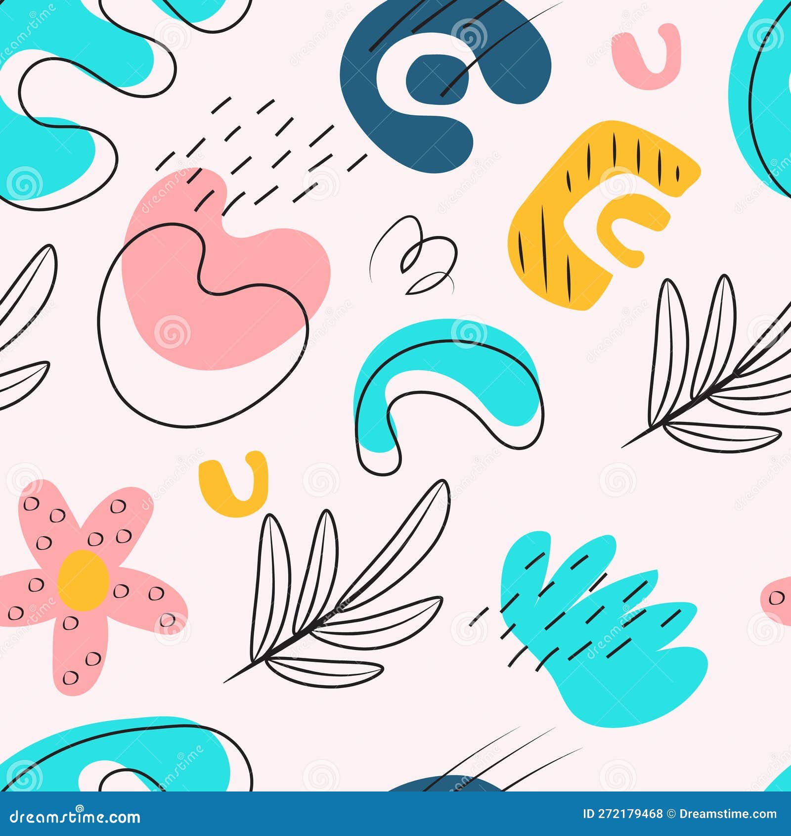 Seamless Colorful Memphis Pattern Design Vector. Irregular Shape Design ...