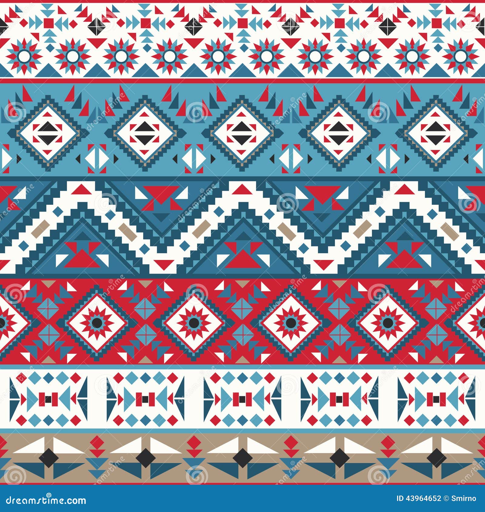 Seamless Colorful Navajo Pattern Stock Vector - Illustration of ethnic ...