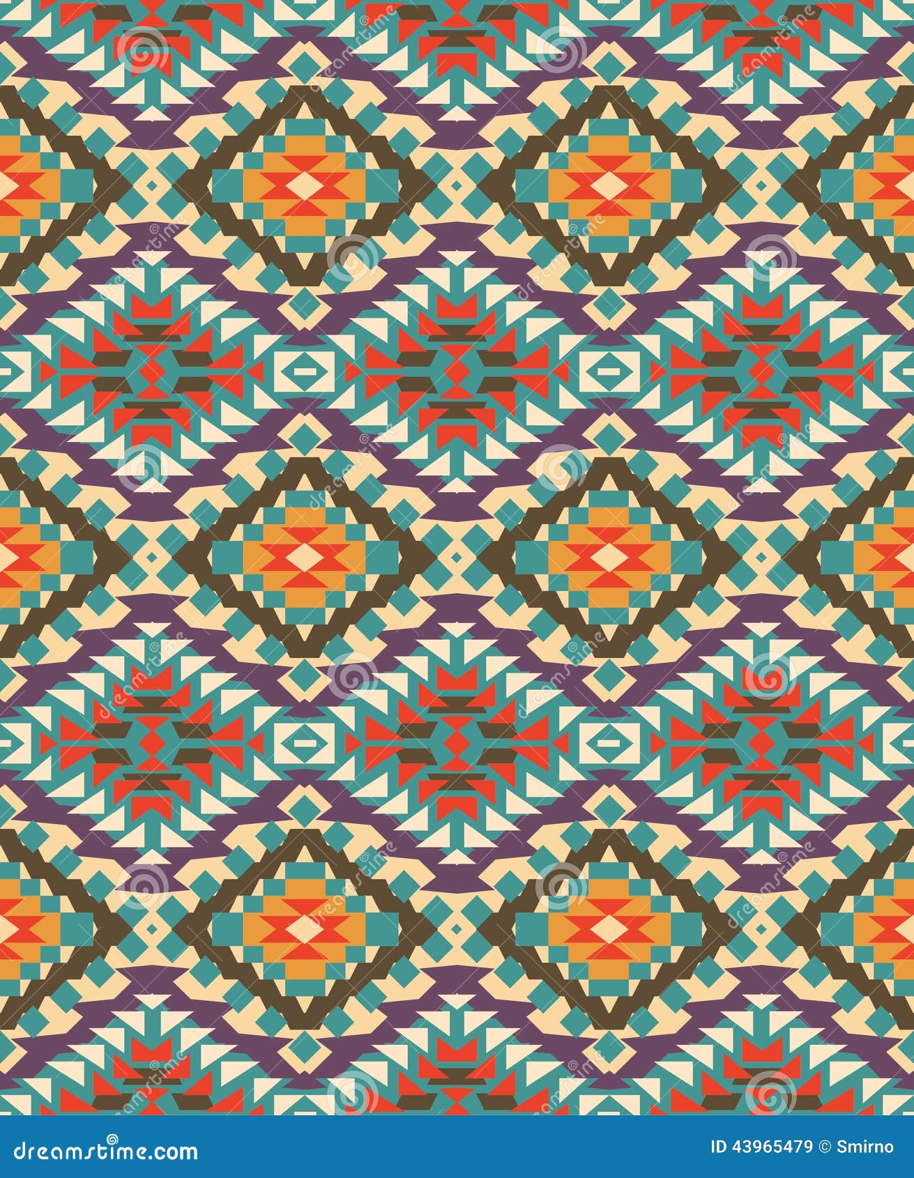 Seamless Colorful Navajo Pattern Stock Vector - Illustration of peru ...