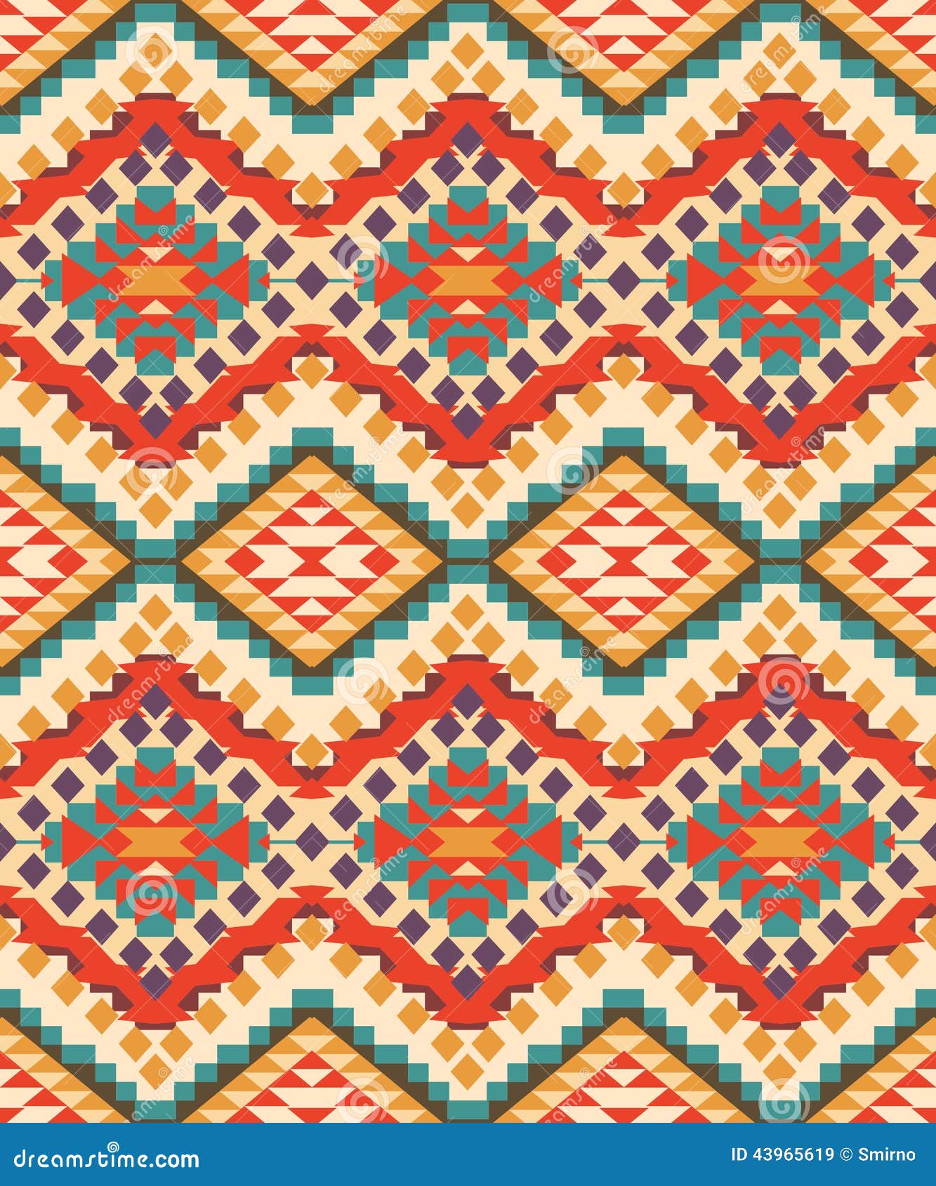 Seamless Colorful Navajo Pattern Stock Vector - Illustration of aztec ...