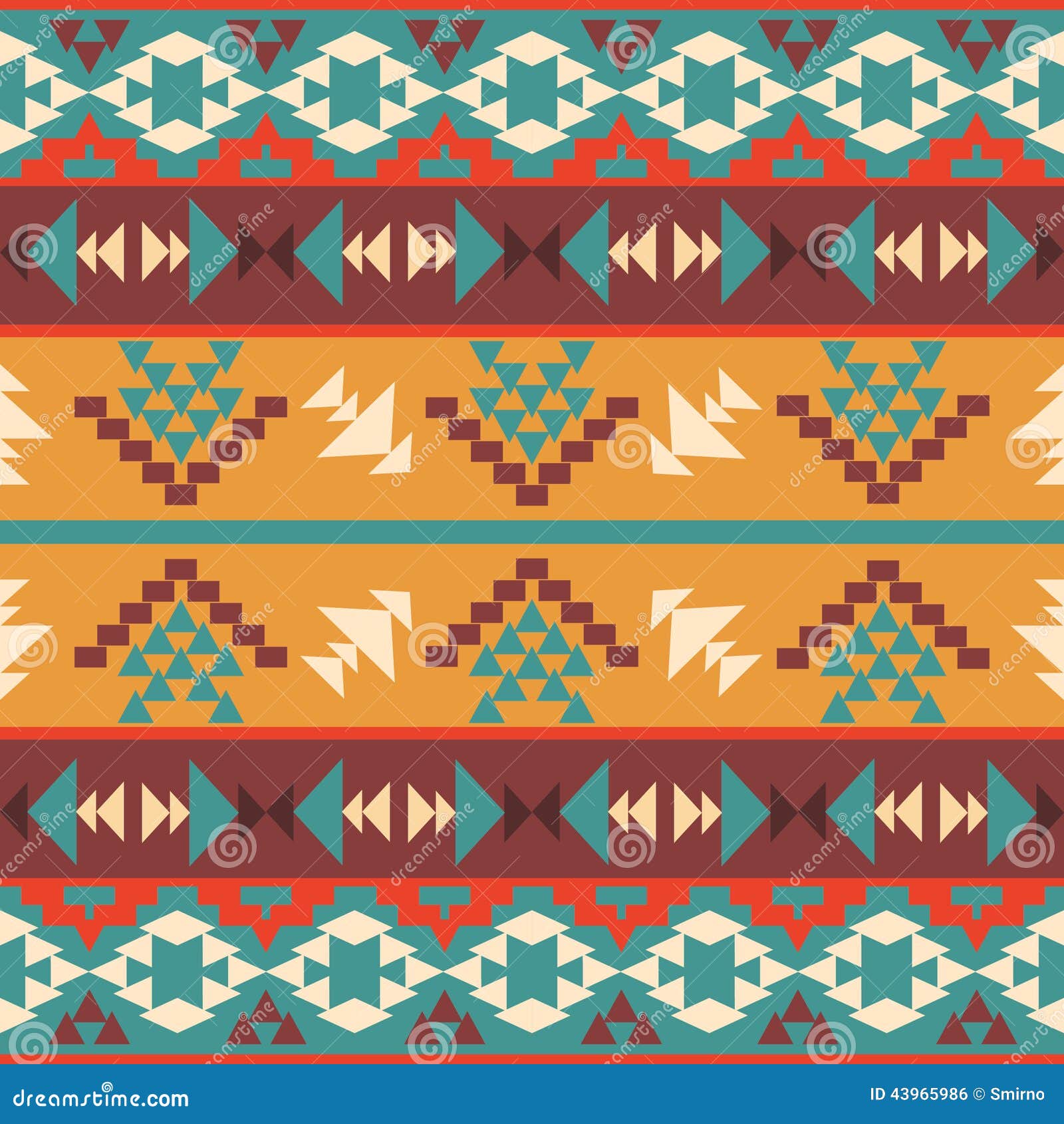 Seamless Colorful Navajo Pattern Stock Vector - Illustration of ...