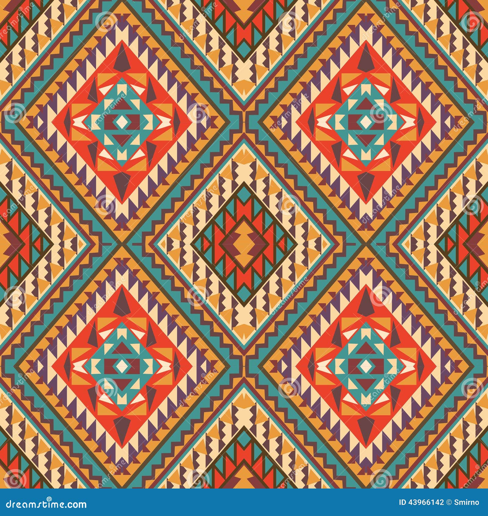 Seamless Colorful Navajo Pattern Stock Vector - Illustration of graphic ...