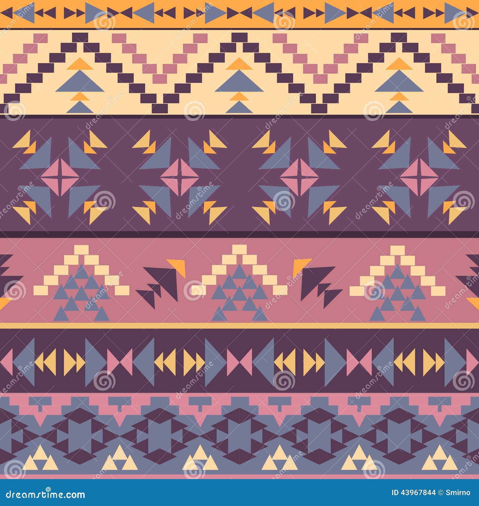 Seamless Colorful Navajo Pattern Stock Vector - Illustration of ethnic ...