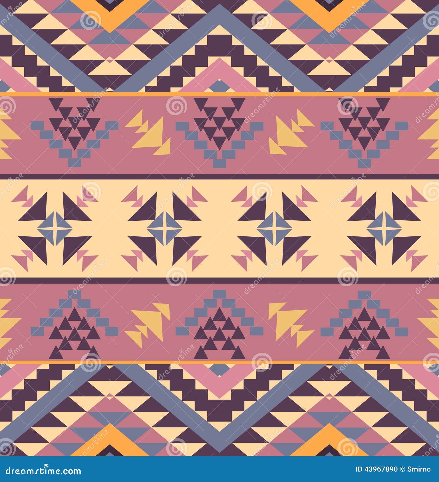 Seamless Colorful Navajo Pattern Stock Vector - Illustration of ...