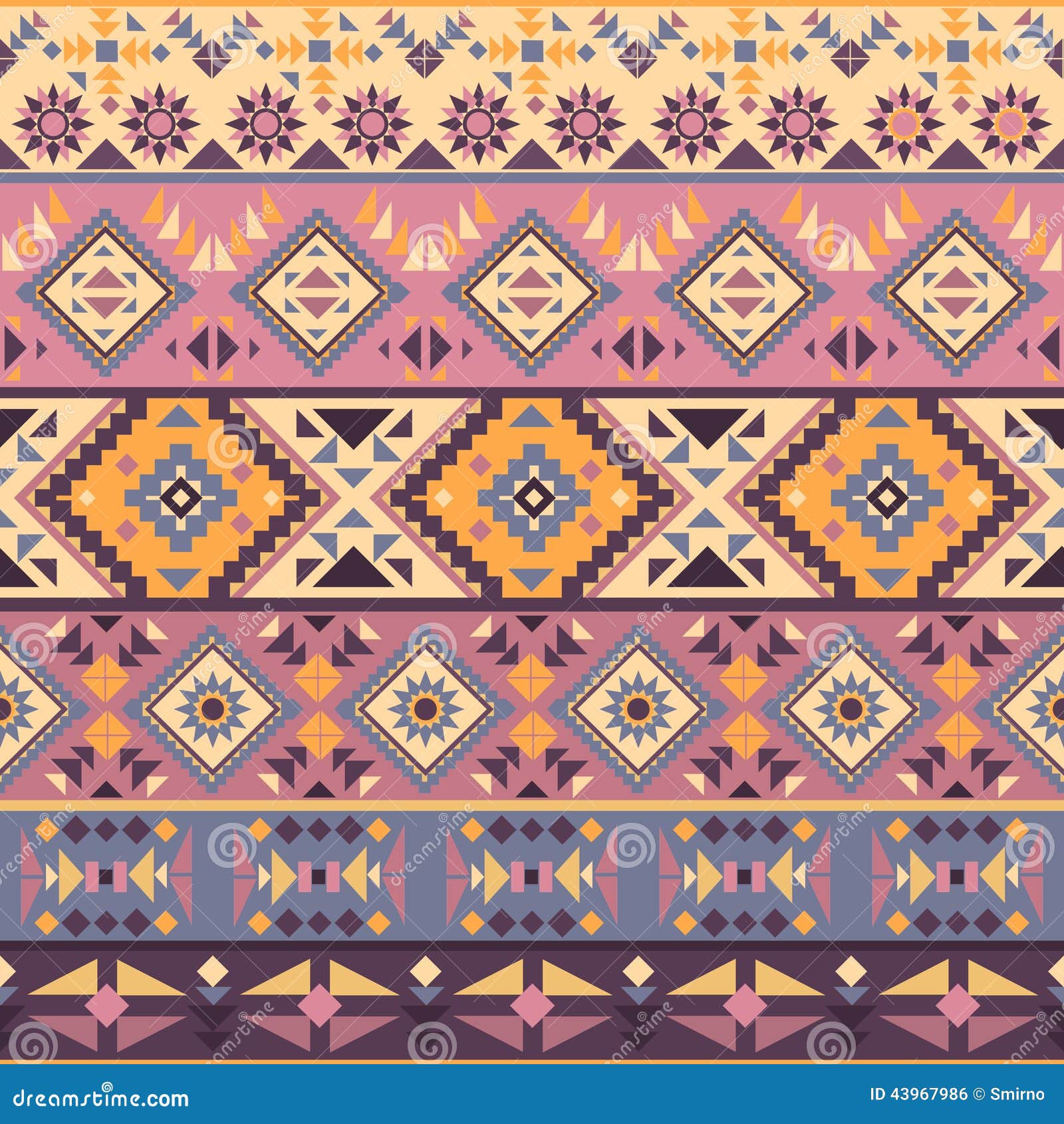Seamless Colorful Navajo Pattern Stock Vector - Illustration of mexican ...