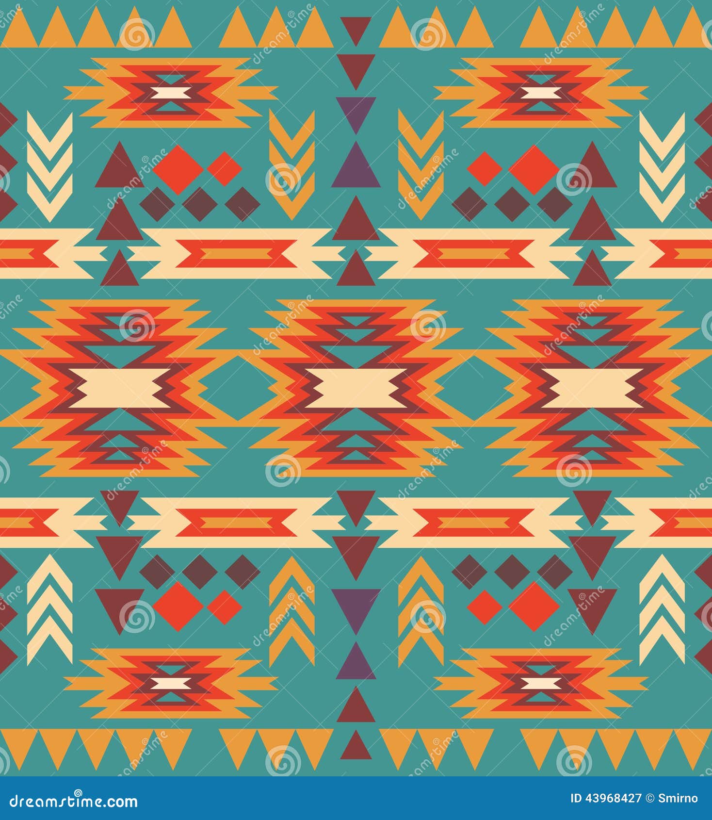 Seamless Colorful Navajo Pattern Stock Vector - Illustration of native ...