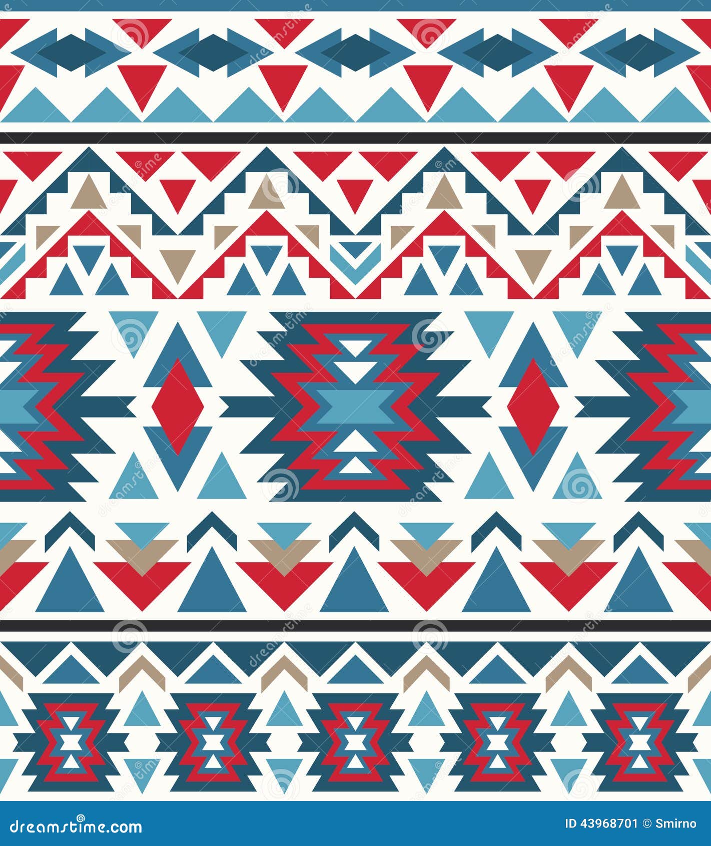 Seamless Colorful Navajo Pattern Stock Vector - Illustration of pattern ...